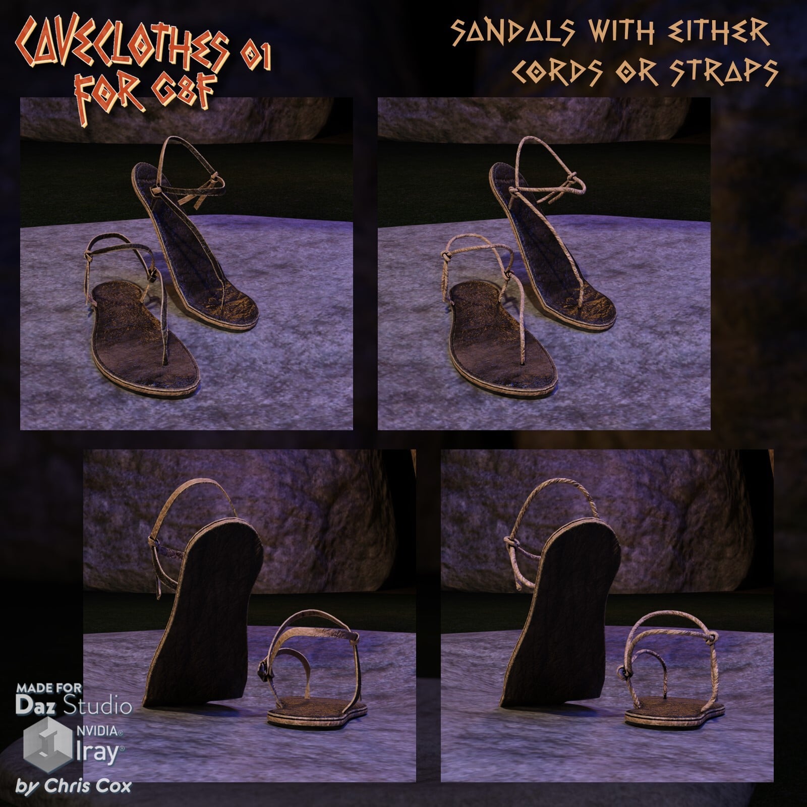Cave Clothes 01 Outfit dForce G8F | Daz 3D