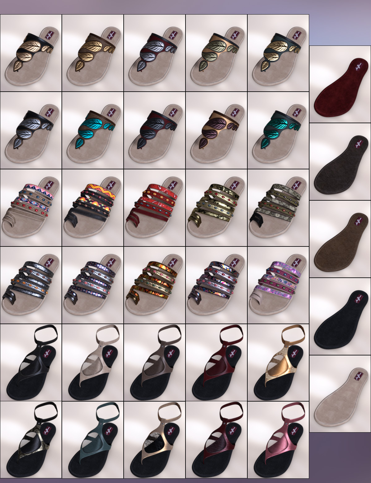 Summer Flats II for Genesis 8 Females | Daz 3D