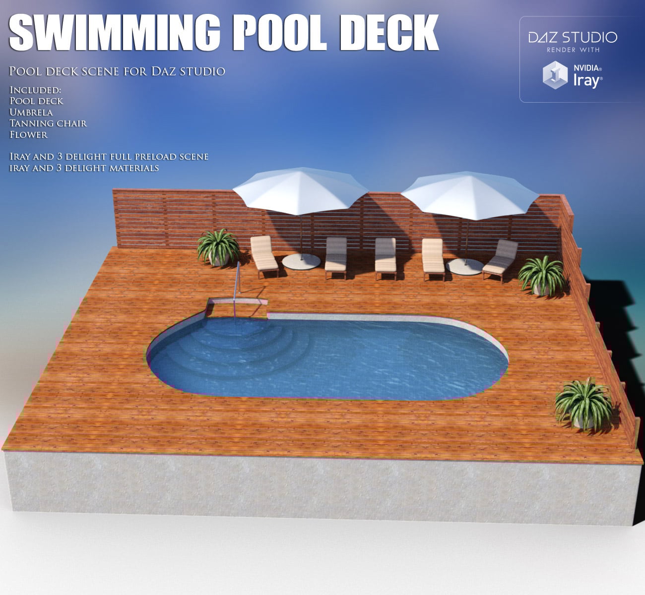 Swimming Pool Deck | Daz 3D
