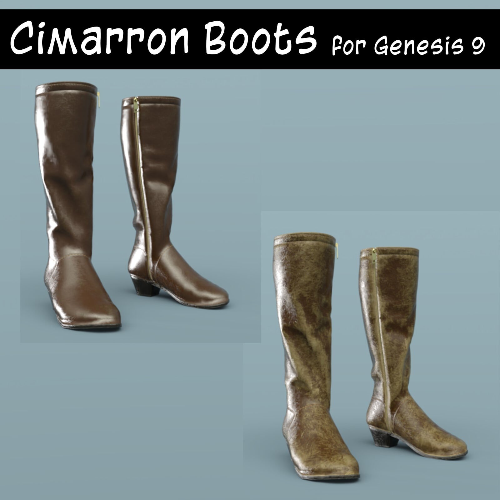 Cimarron Boots for Genesis 9 | Daz 3D
