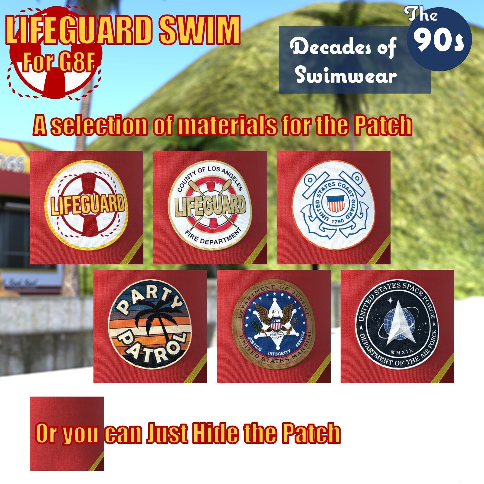Lifeguard Swimsuit G8f Decades Of Swimwear The 90s Daz 3d