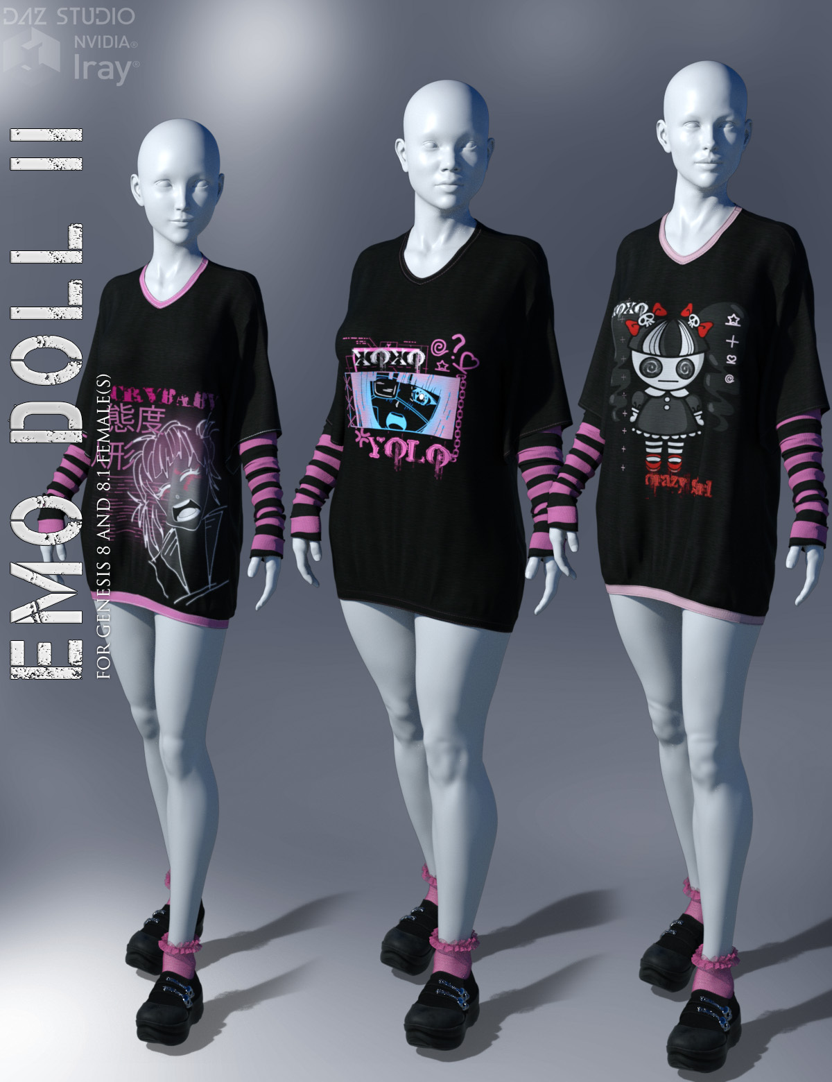 dForce Emo Doll II for Genesis 8 and 8.1 Females | Daz 3D