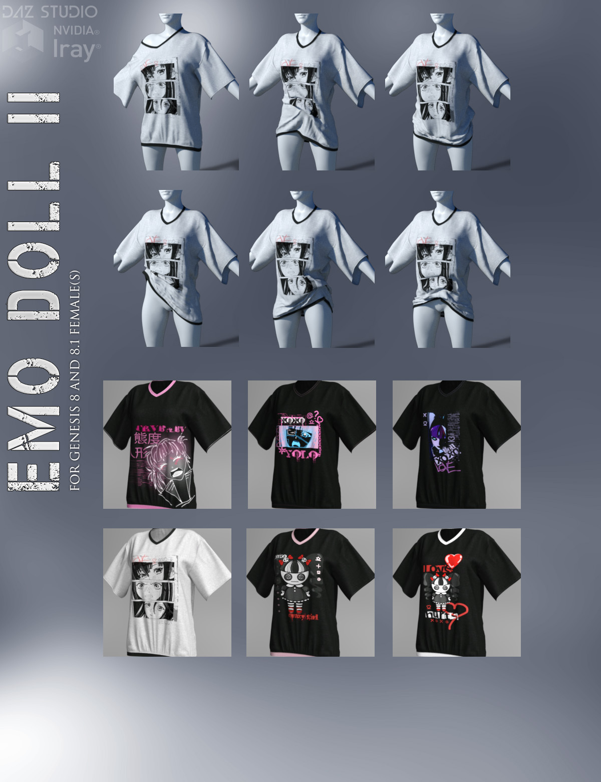 dForce Emo Doll II for Genesis 8 and 8.1 Females | Daz 3D
