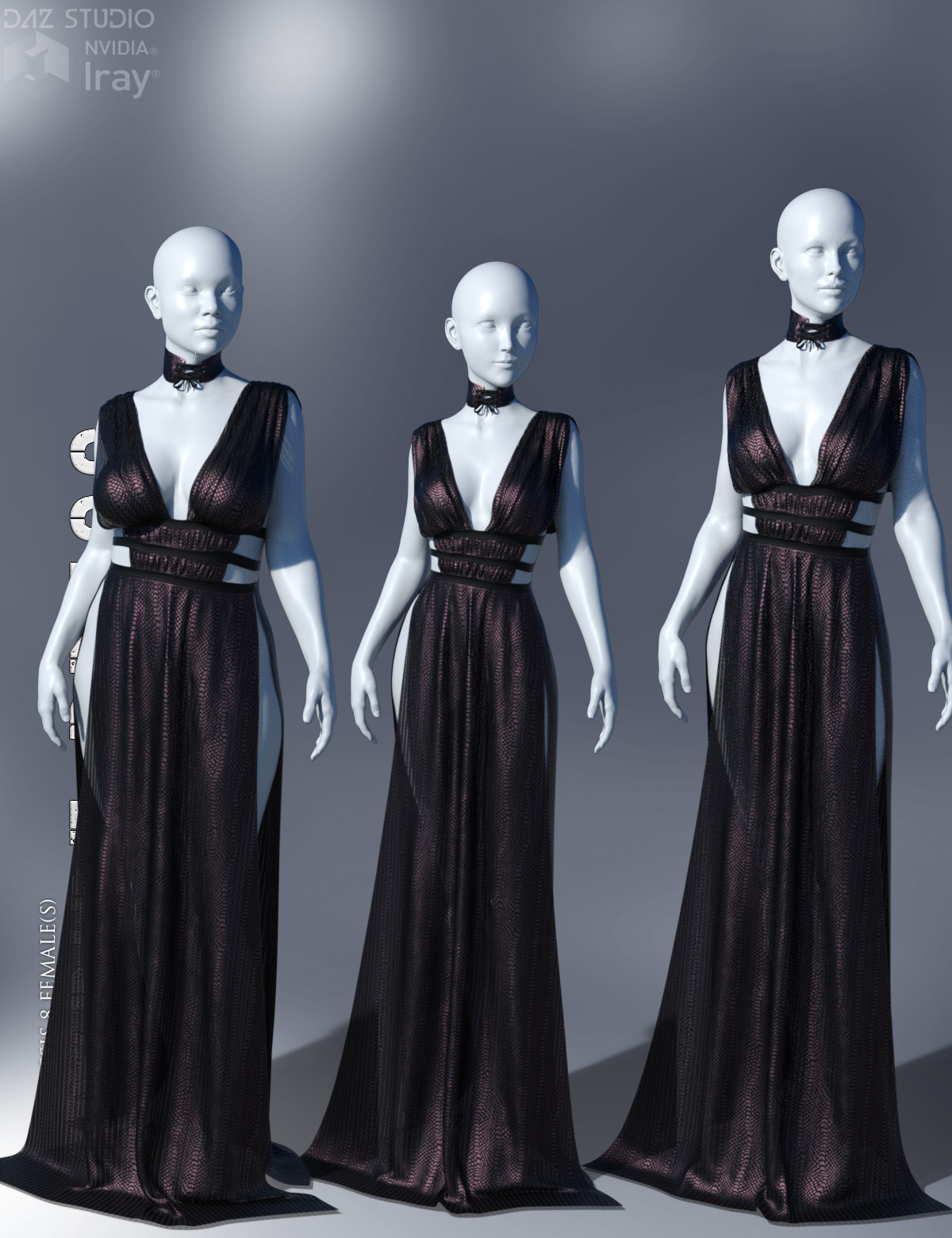 dForce Empire Dress for Genesis 8 Females | Daz 3D