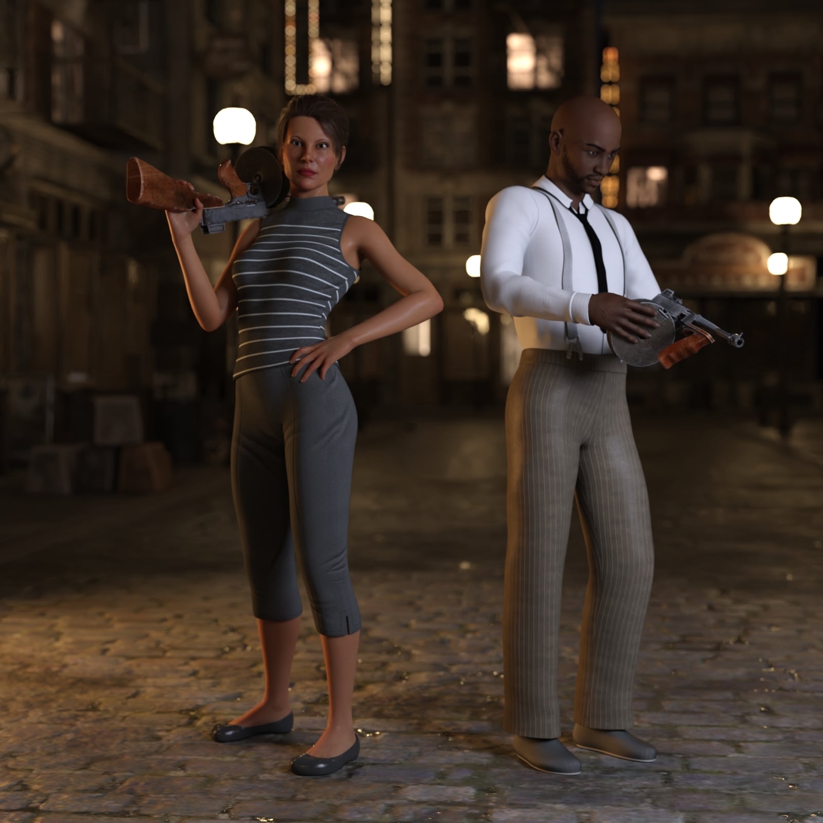 Tommy Gun and Violin Case - Props and Poses | Daz 3D