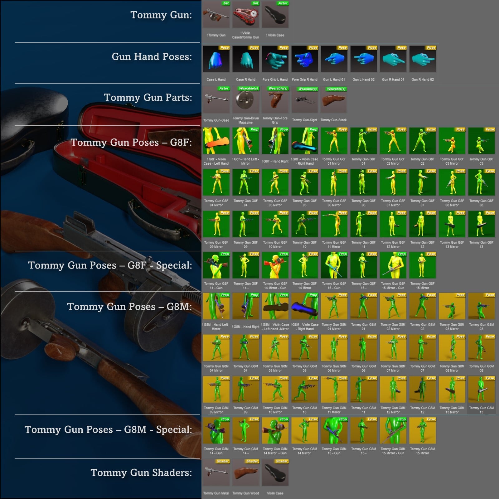 Tommy Gun and Violin Case - Props and Poses | Daz 3D