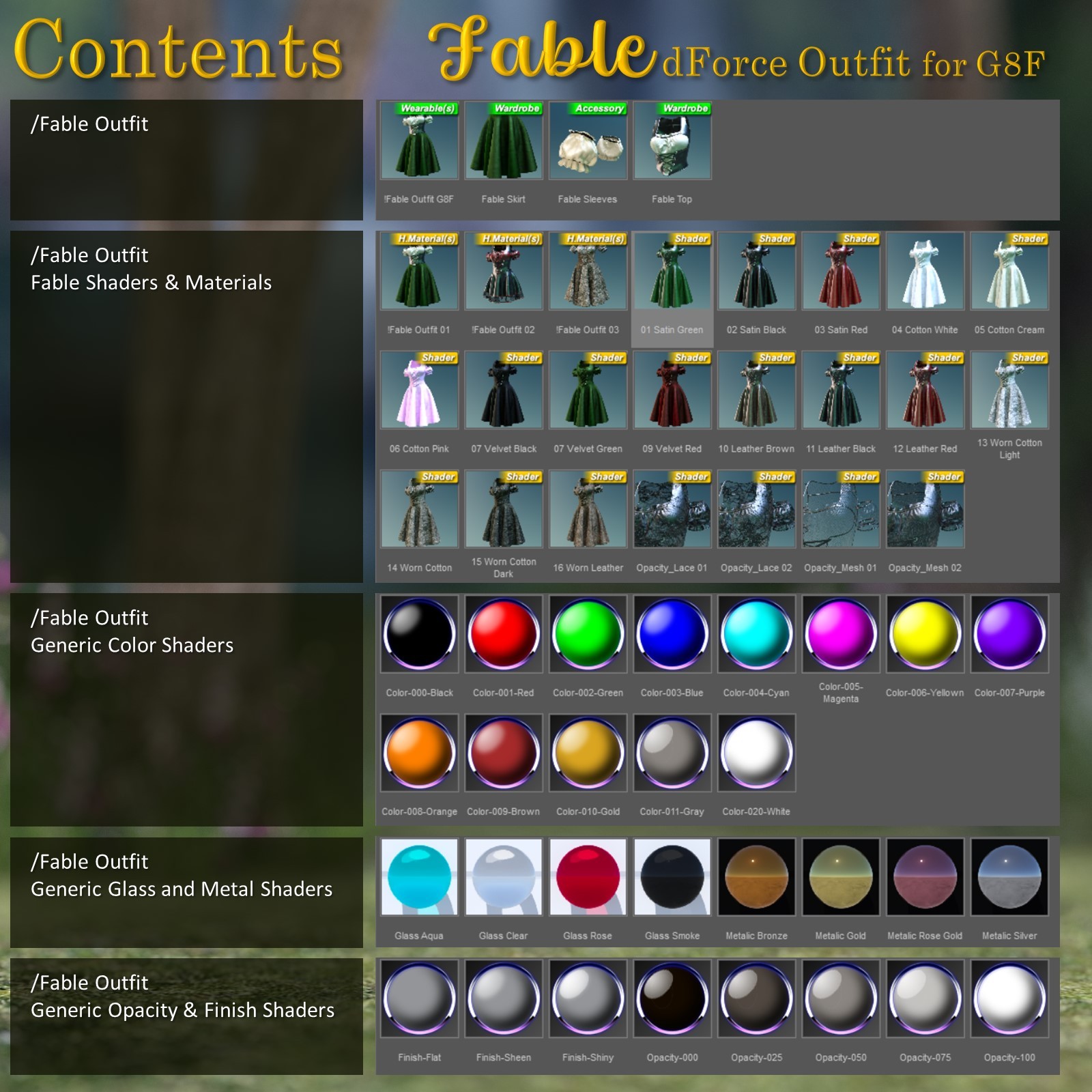 Fable dForce Outfit for G8F | Daz 3D