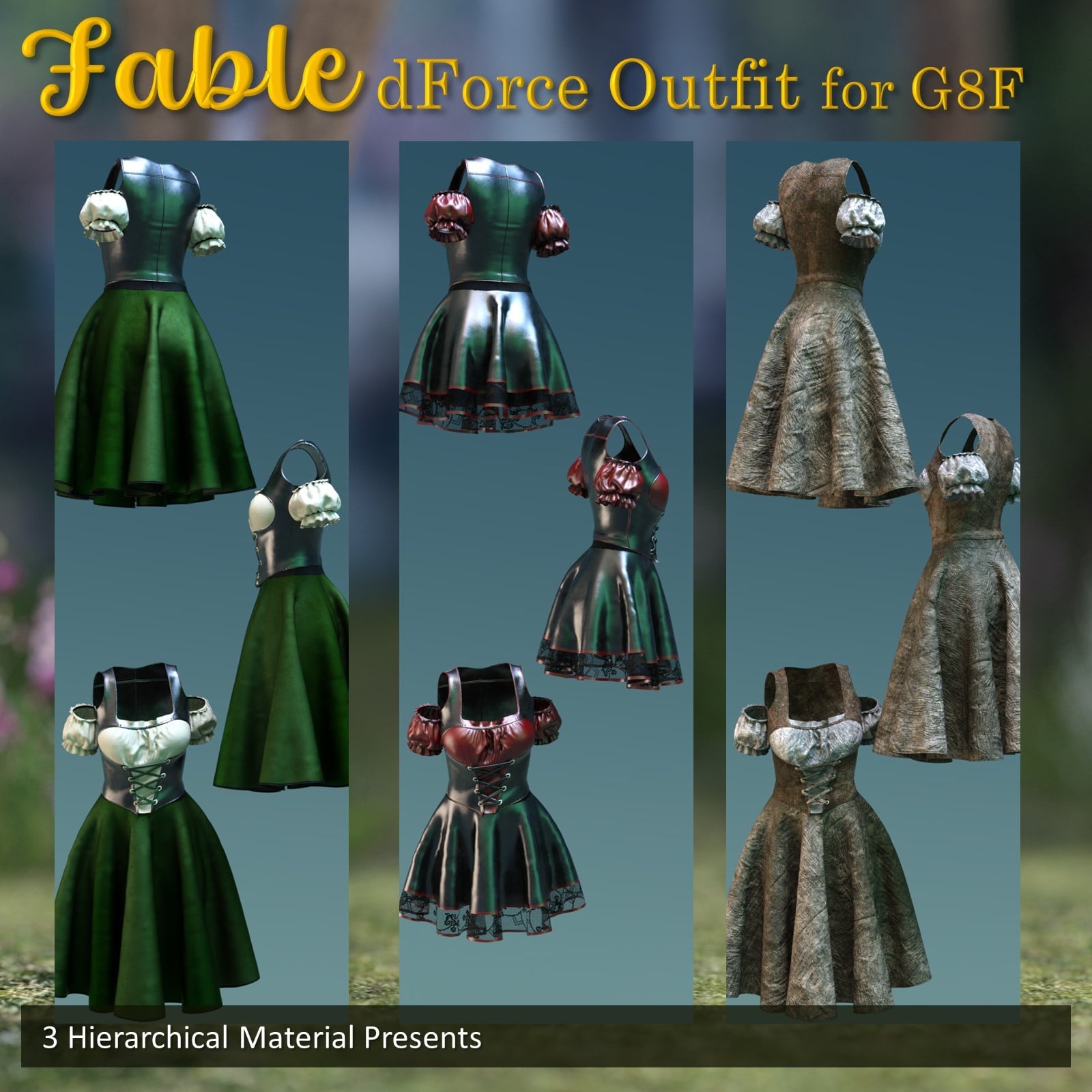 Fable dForce Outfit for G8F | Daz 3D