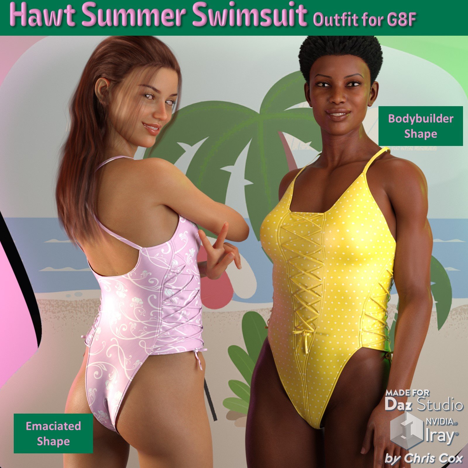 Hawt Summer Swimsuit for G8F | Daz 3D