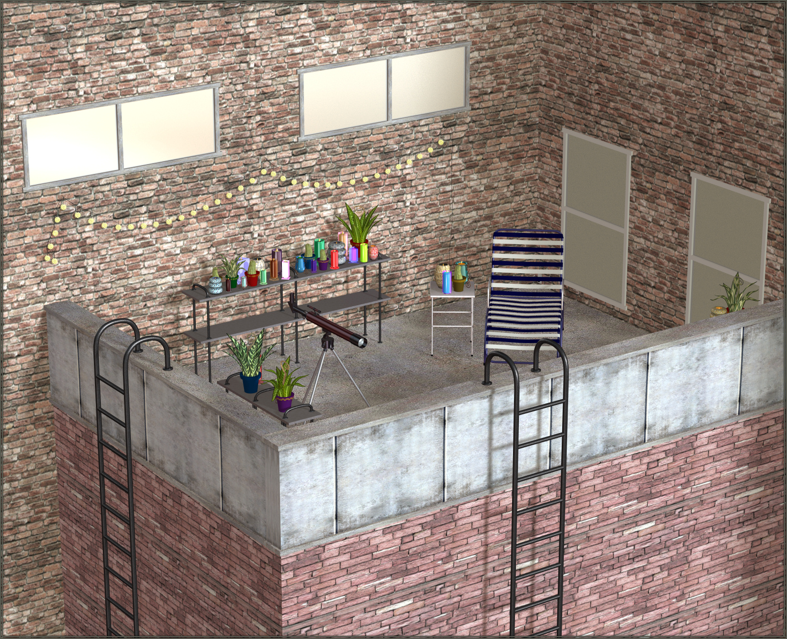 Rooftop Retreat for Poser | Daz 3D
