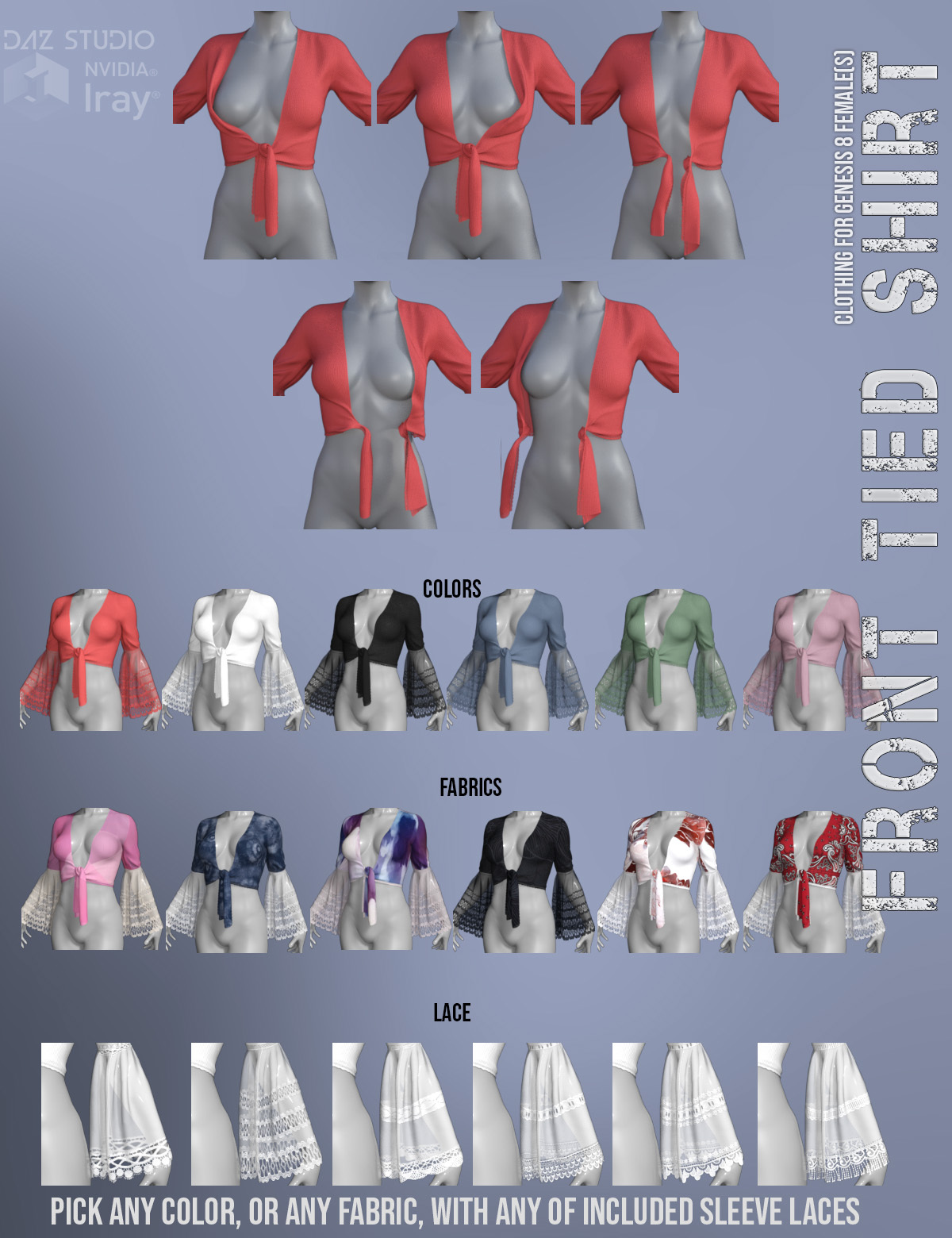 Dforce Front Tied Shirt For Genesis 8 Females Daz 3d