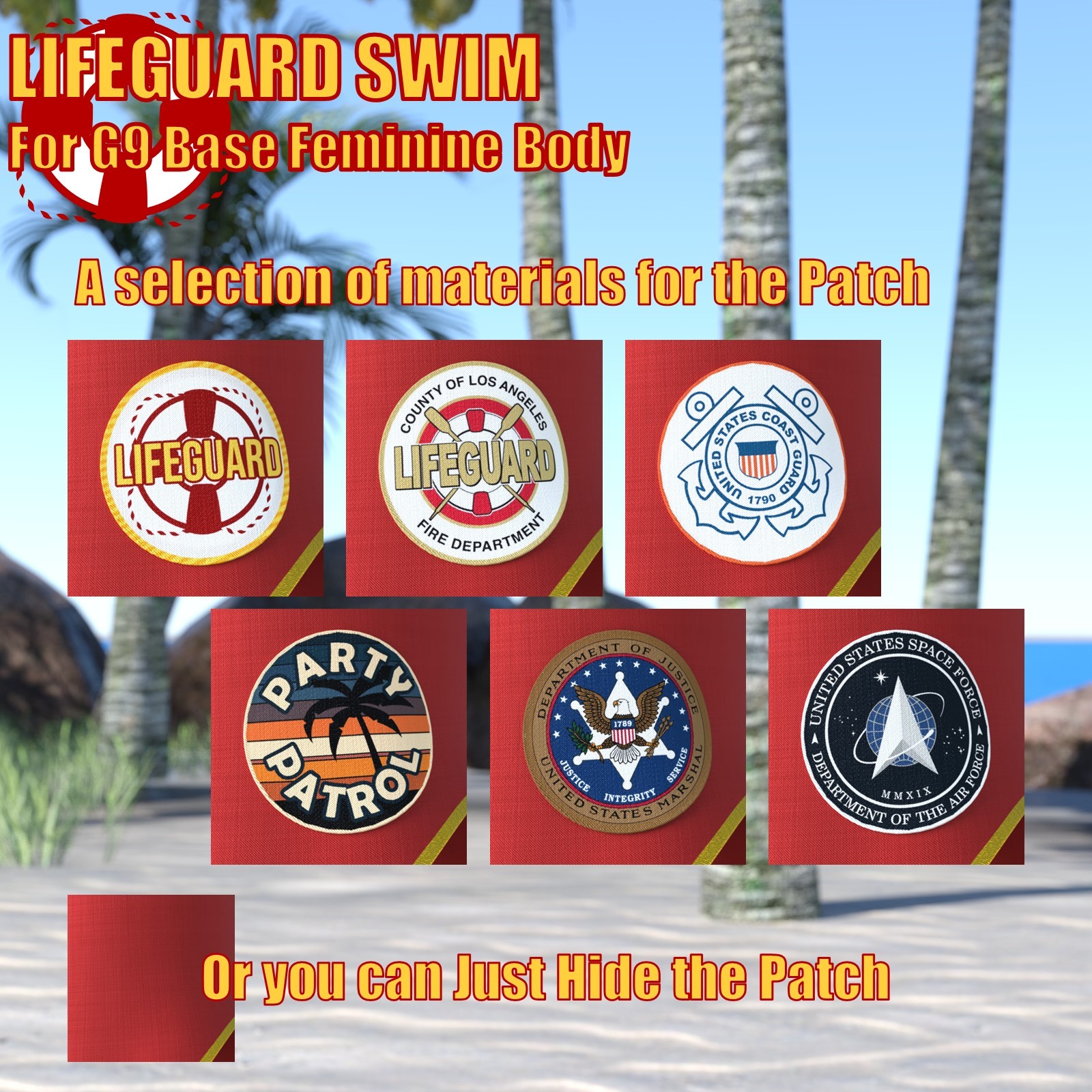 Lifeguard Swimsuit G9 - Optimized for Feminine Body Shape | Daz 3D