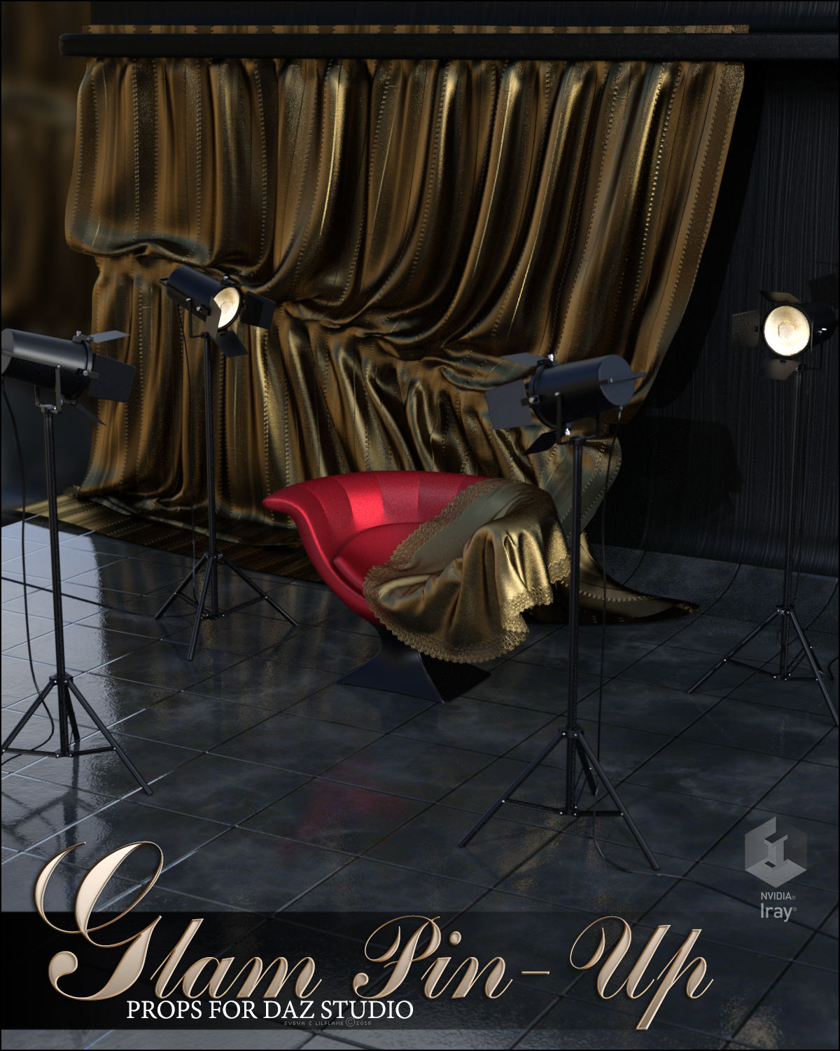 Glam Pin-Up Props Daz Studio | Daz 3D