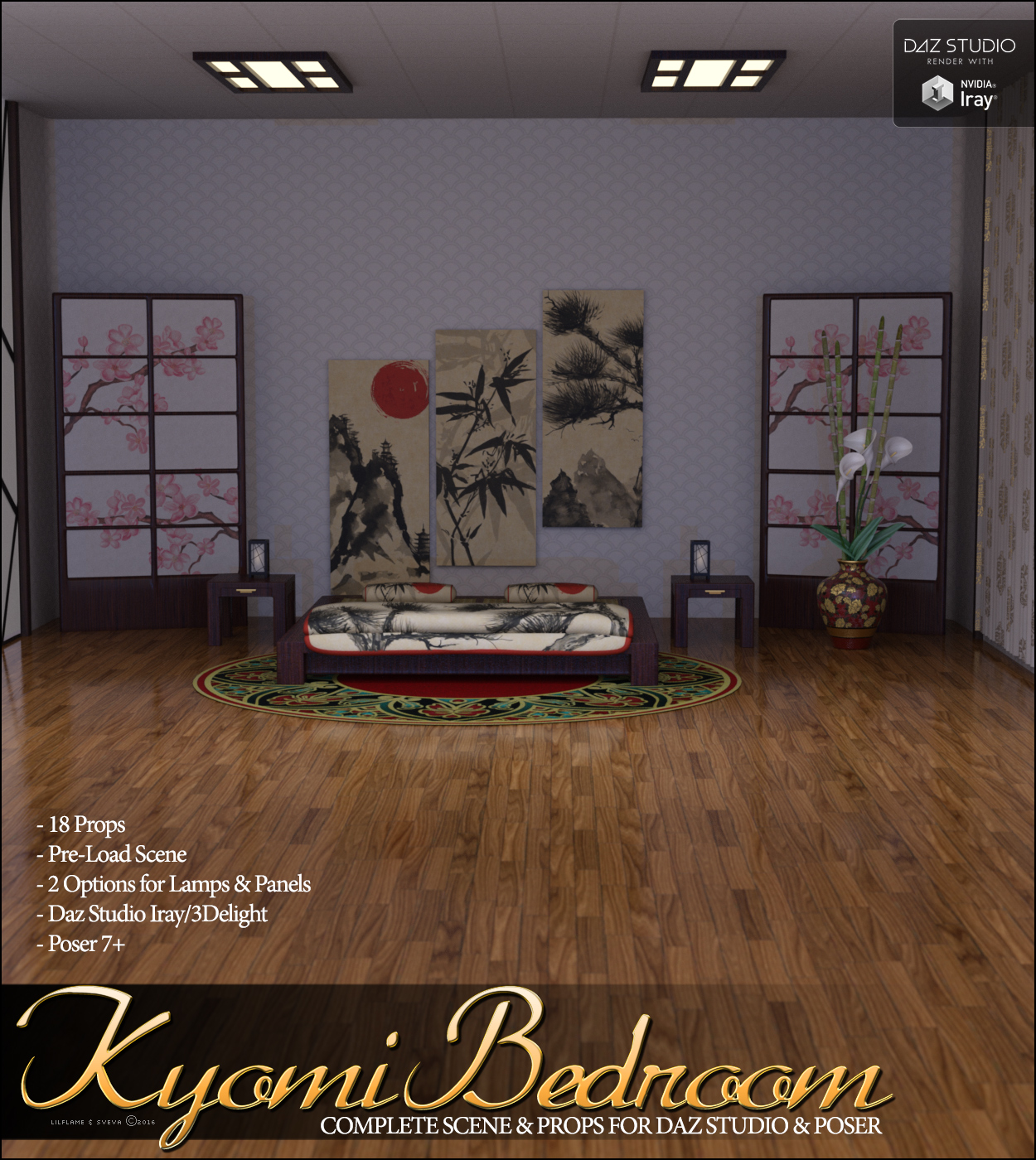 Kyomi Bedroom | Daz 3D