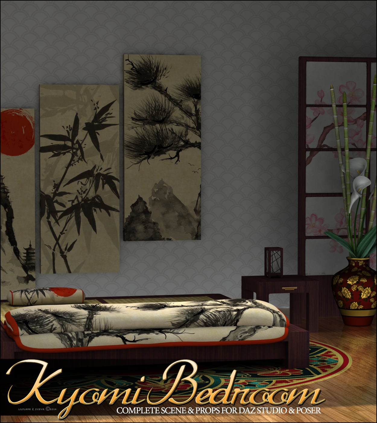Kyomi Bedroom | Daz 3D