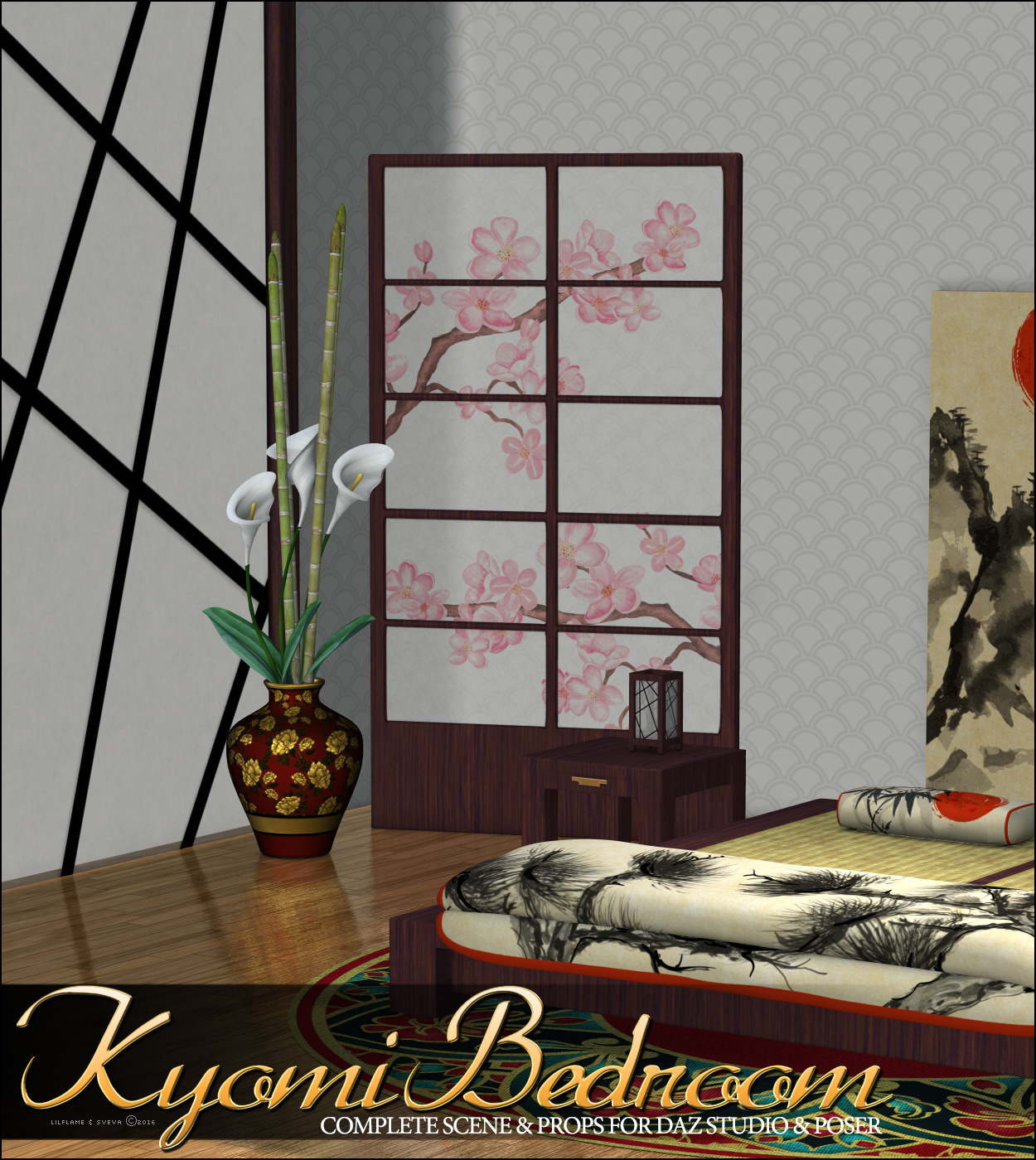 Kyomi Bedroom | Daz 3D