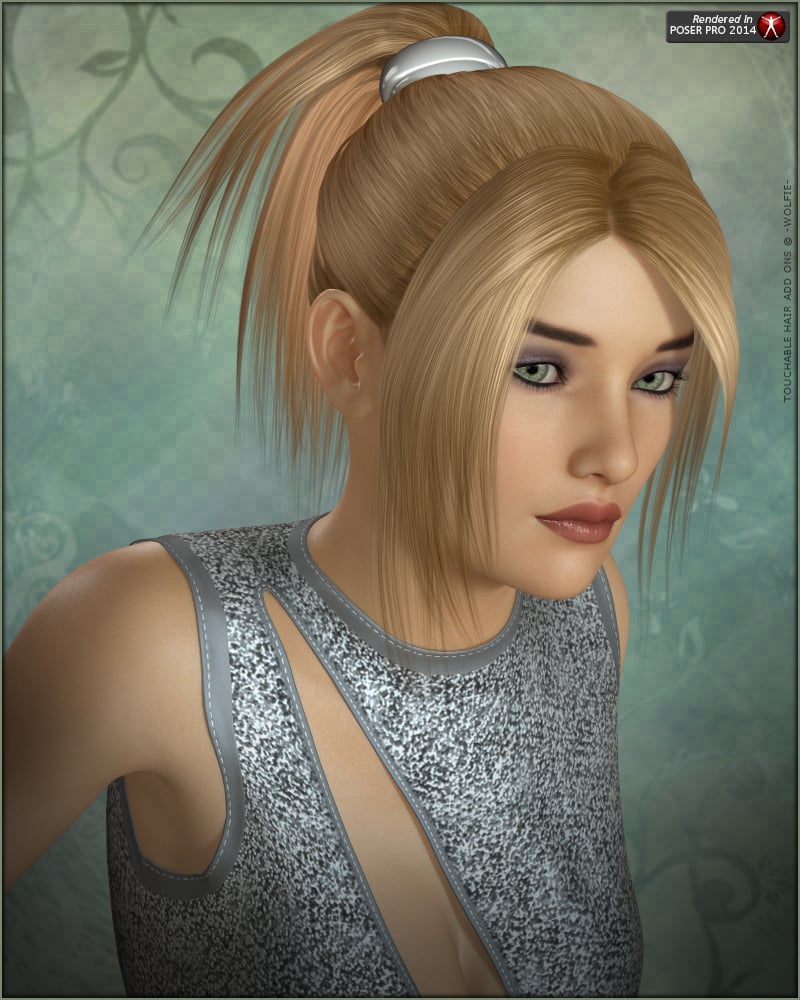 Touchable Short Ponytail | Daz 3D