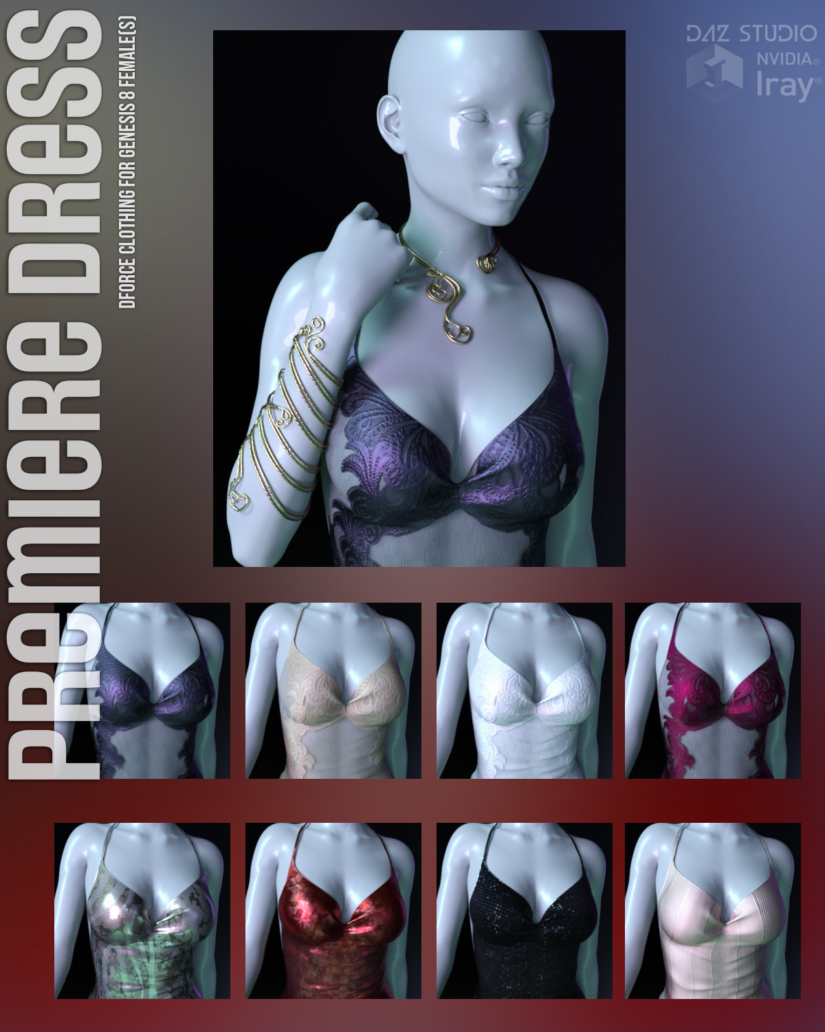 dForce Premiere Dress for Genesis 8 Females | Daz 3D