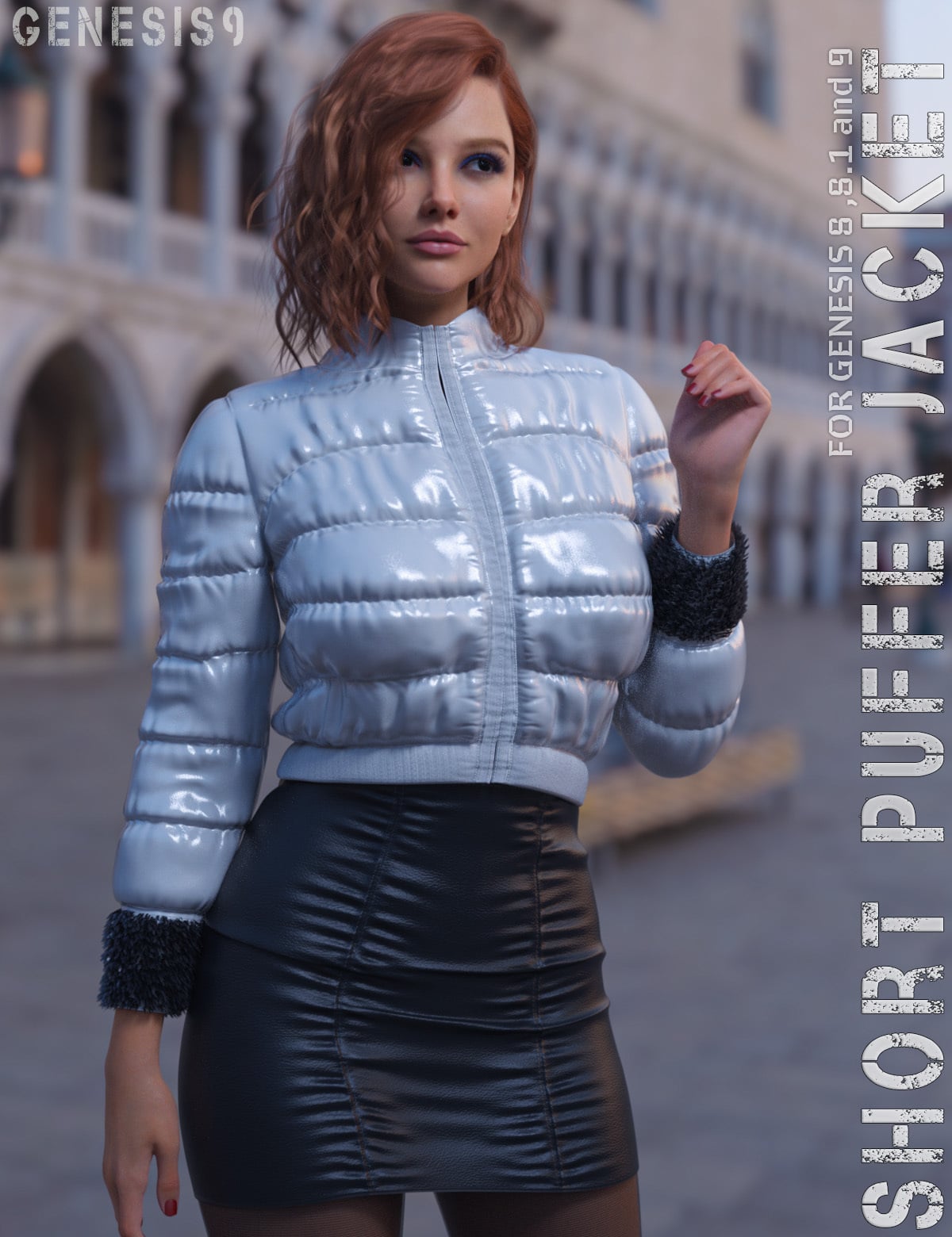 dForce Short Puffer Jacket for G8-8.1F and G9 | Daz 3D
