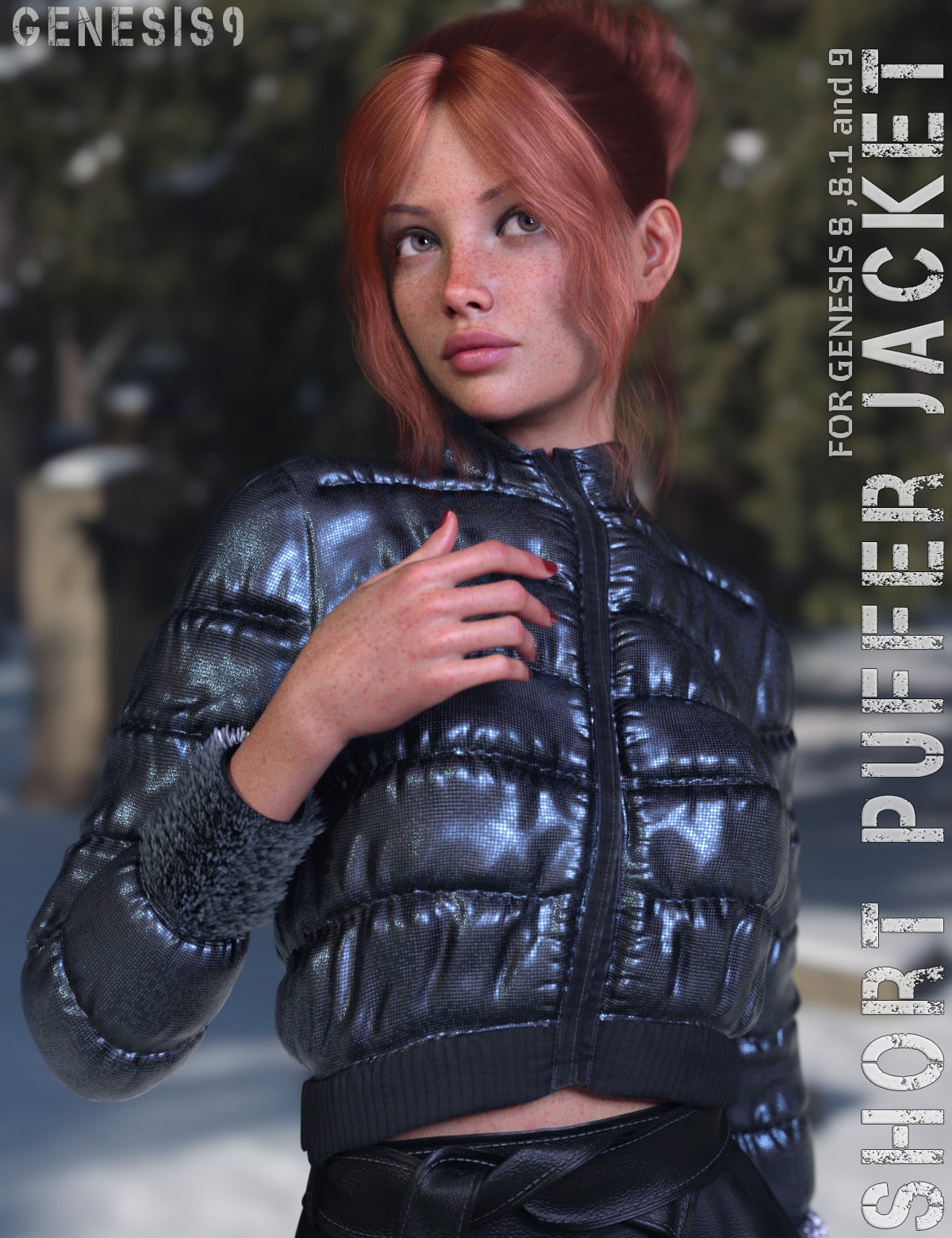 dForce Short Puffer Jacket for G8-8.1F and G9 | Daz 3D