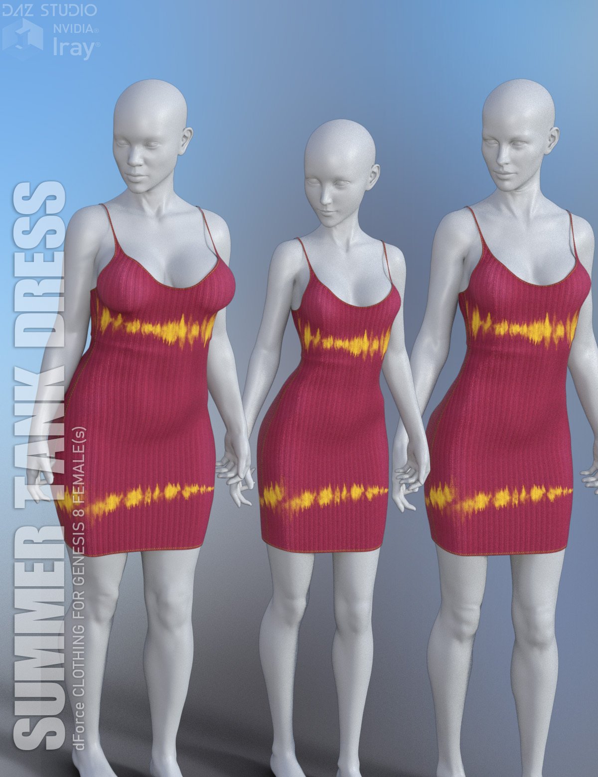 dForce Summer Tank Dress for Genesis 8 Females | Daz 3D