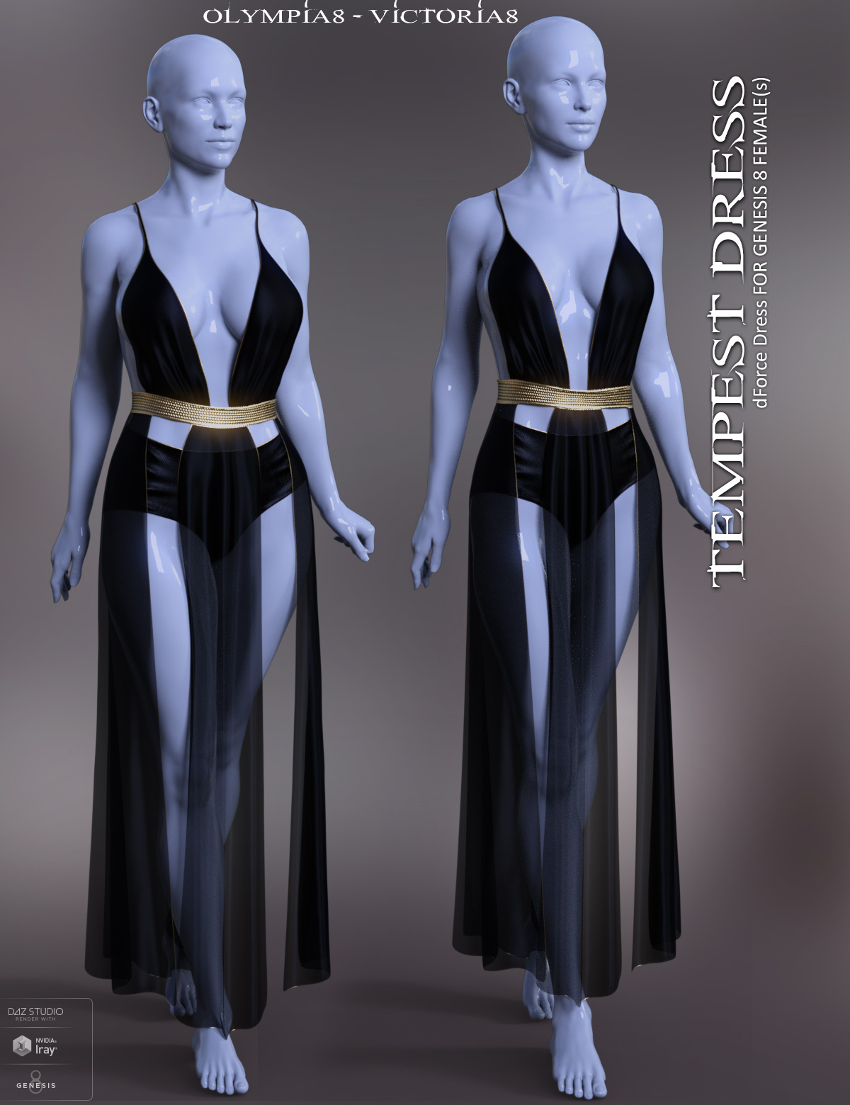 dForce Tempest Dress for Genesis 8 Females | Daz 3D