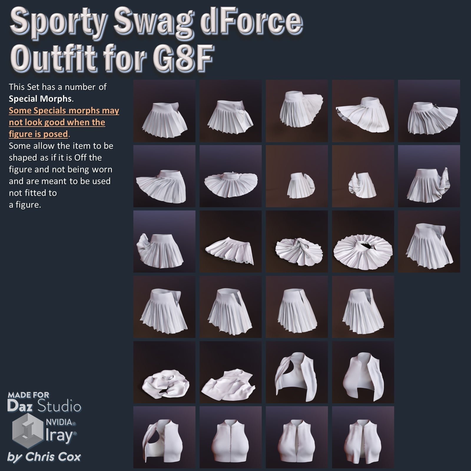 Sporty Swag dForce Outfit G8F | Daz 3D