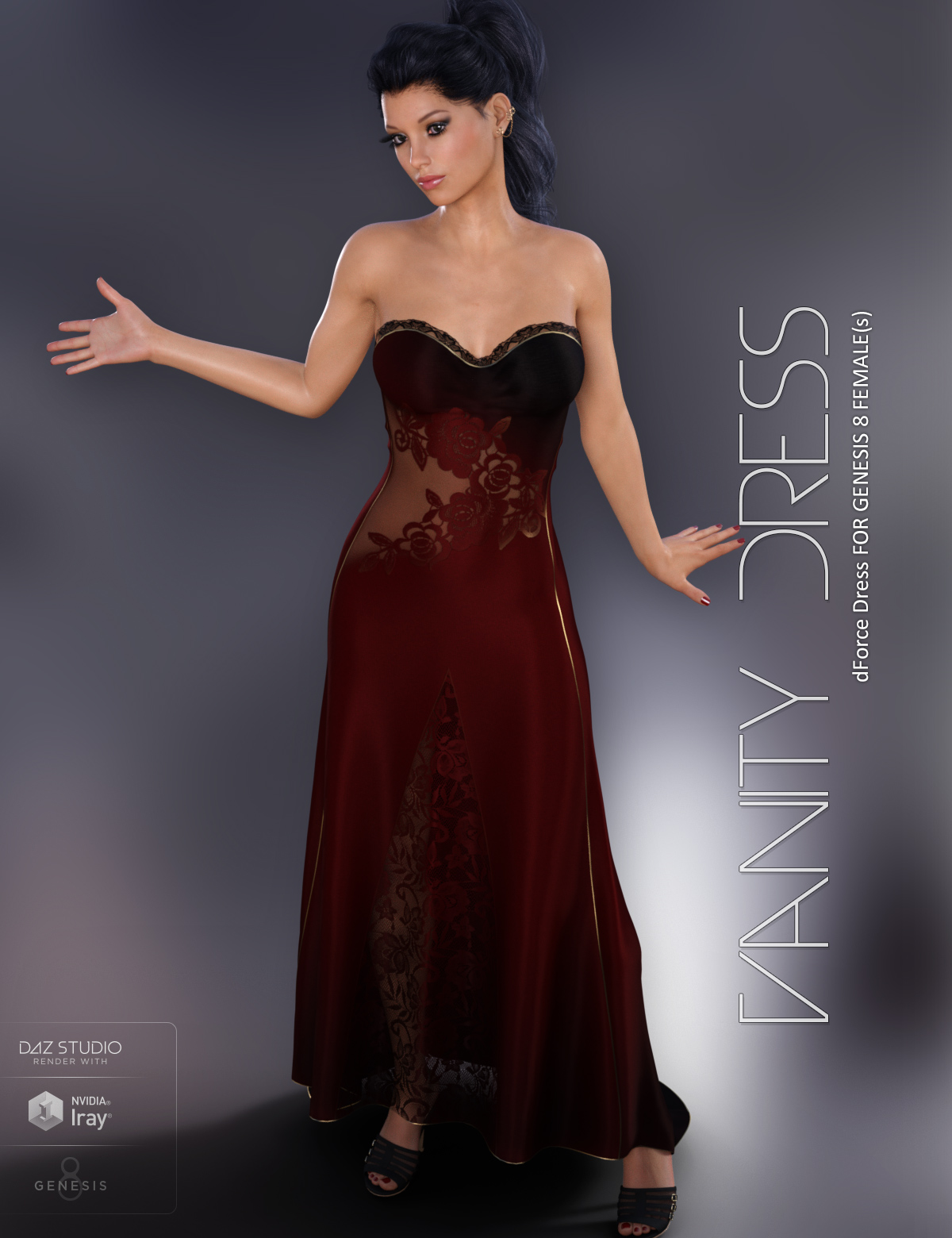 dForce Vanity Dress for Genesis 8 Females | Daz 3D