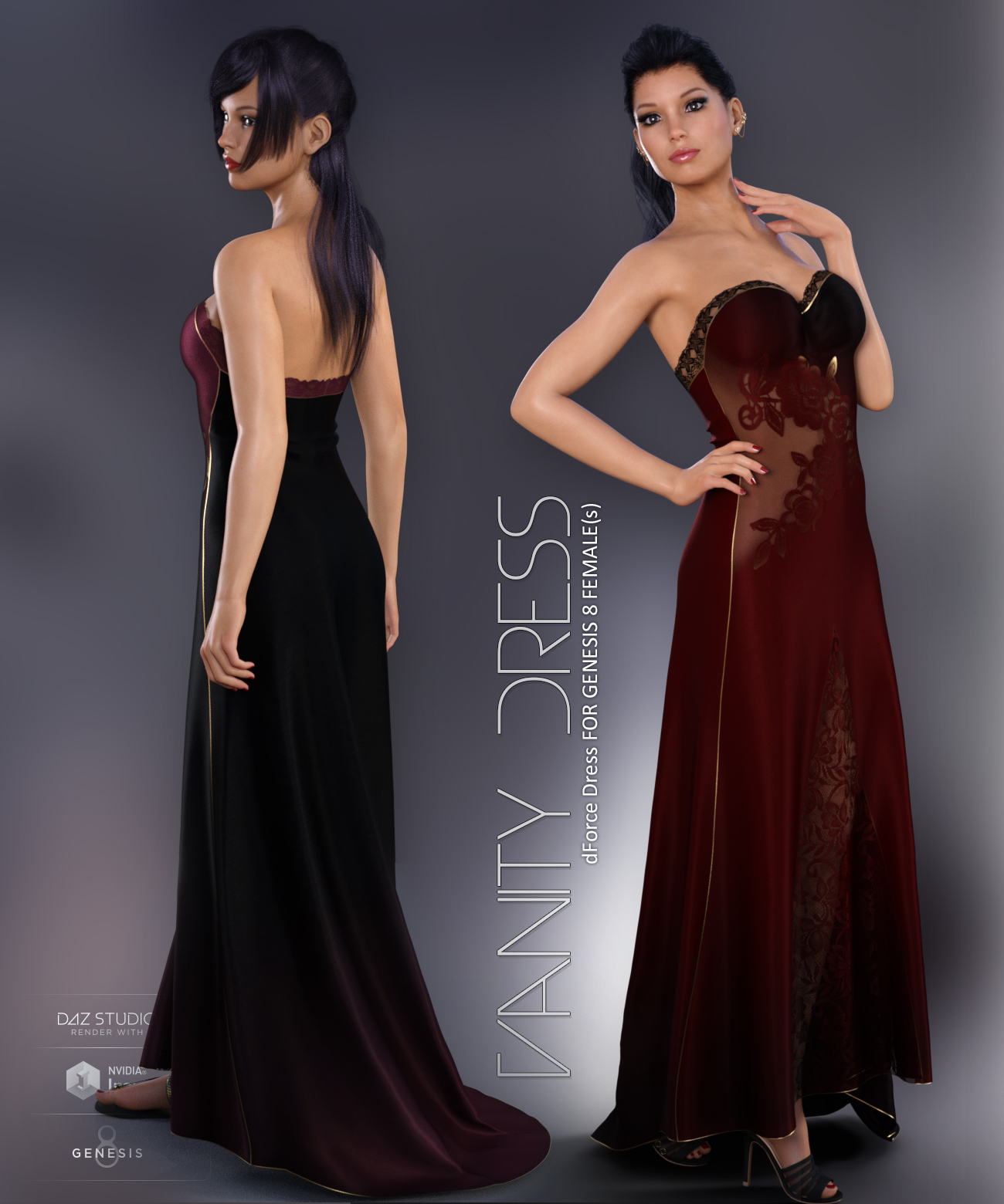 dForce Vanity Dress for Genesis 8 Females | Daz 3D