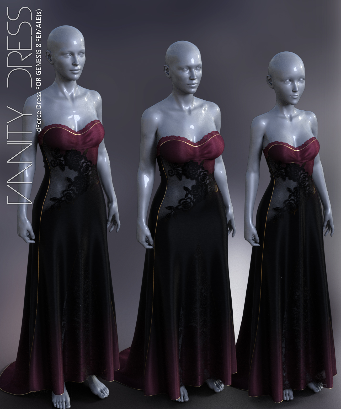 dForce Vanity Dress for Genesis 8 Females | Daz 3D