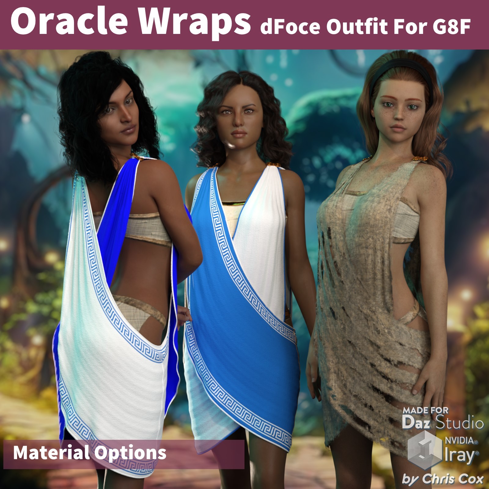 Oracle Wraps dForce Outfit for G8F | Daz 3D