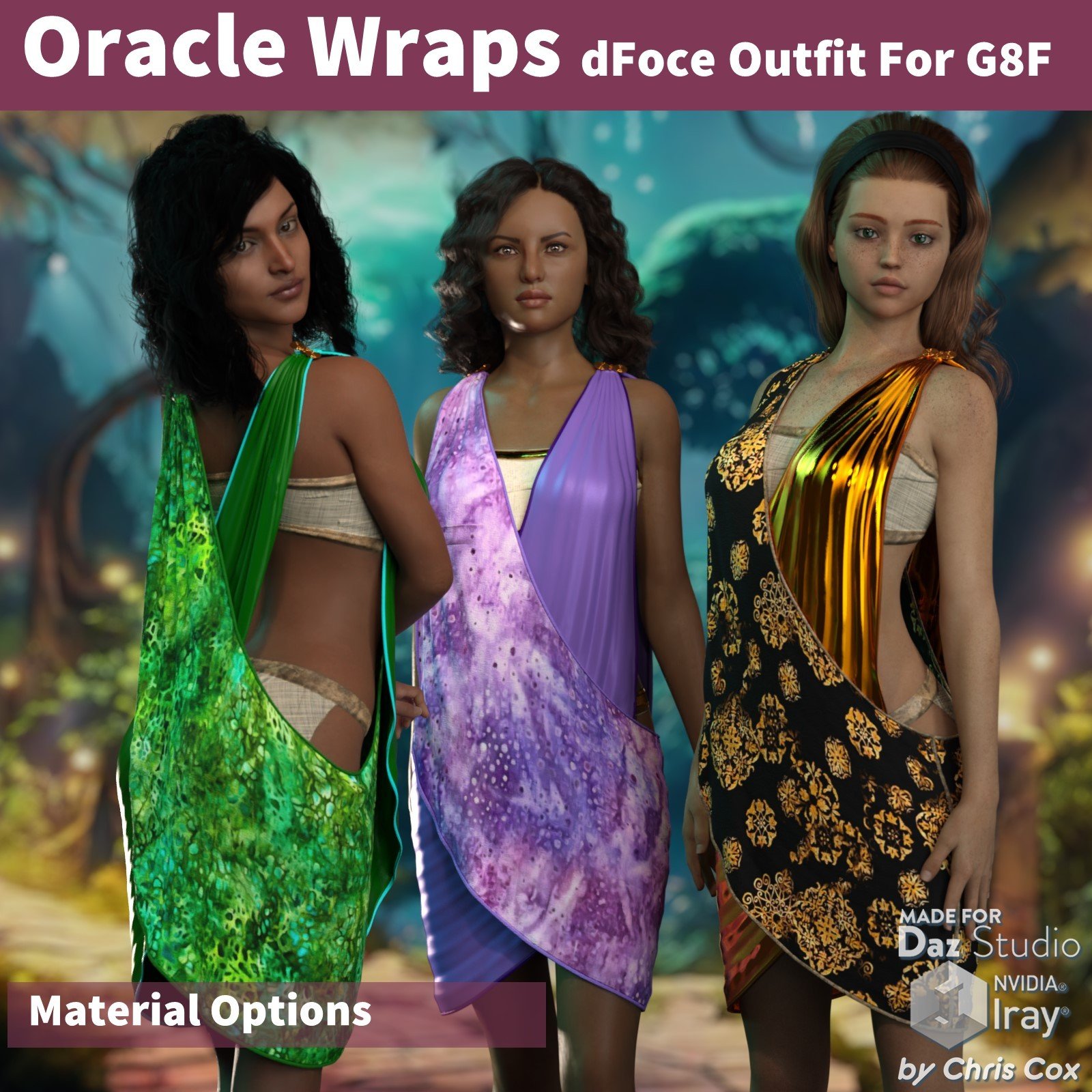Oracle Wraps dForce Outfit for G8F | Daz 3D