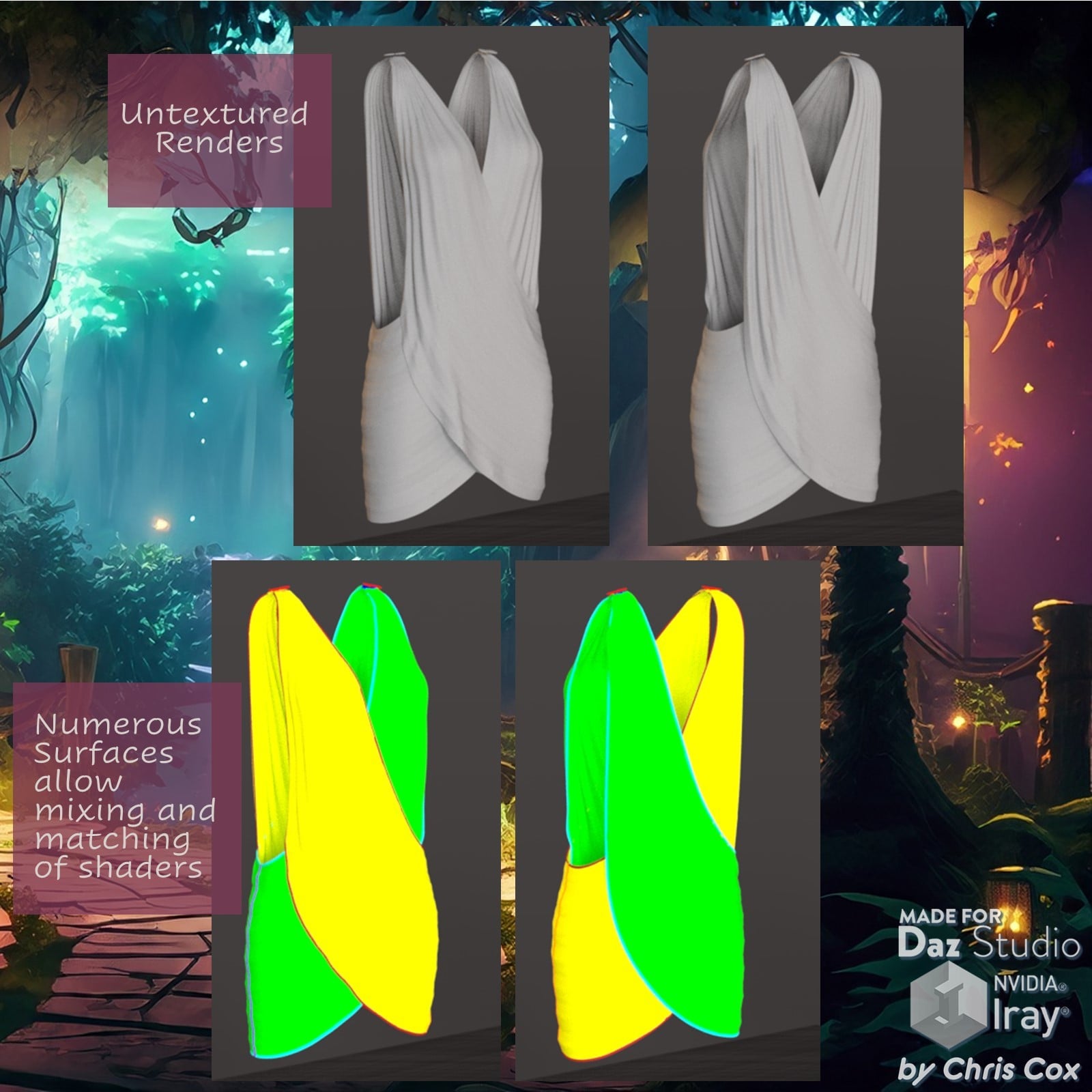 Oracle Wraps dForce Outfit for G8F | Daz 3D