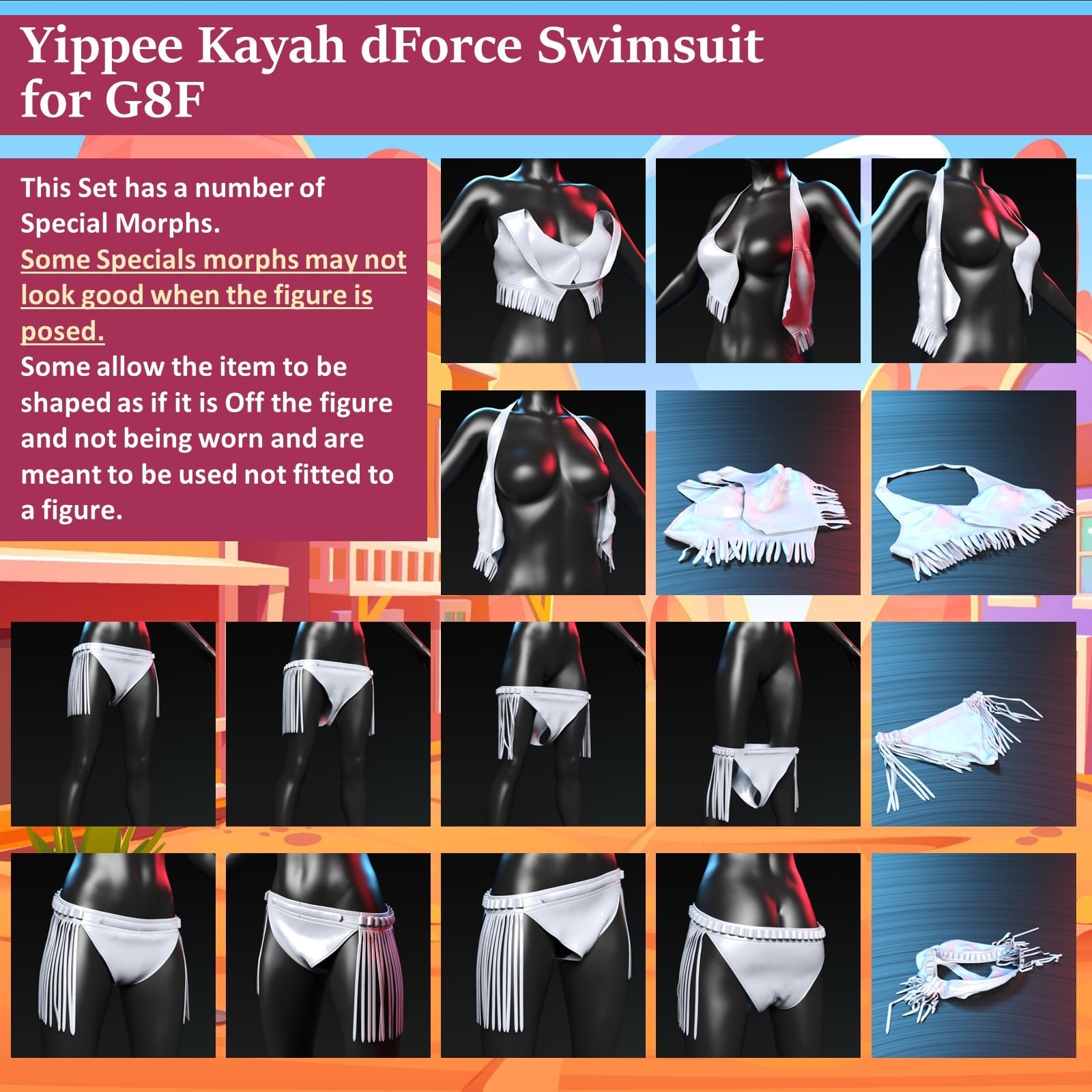 Yippee Kayah dForce Swimsuit for G8F | Daz 3D