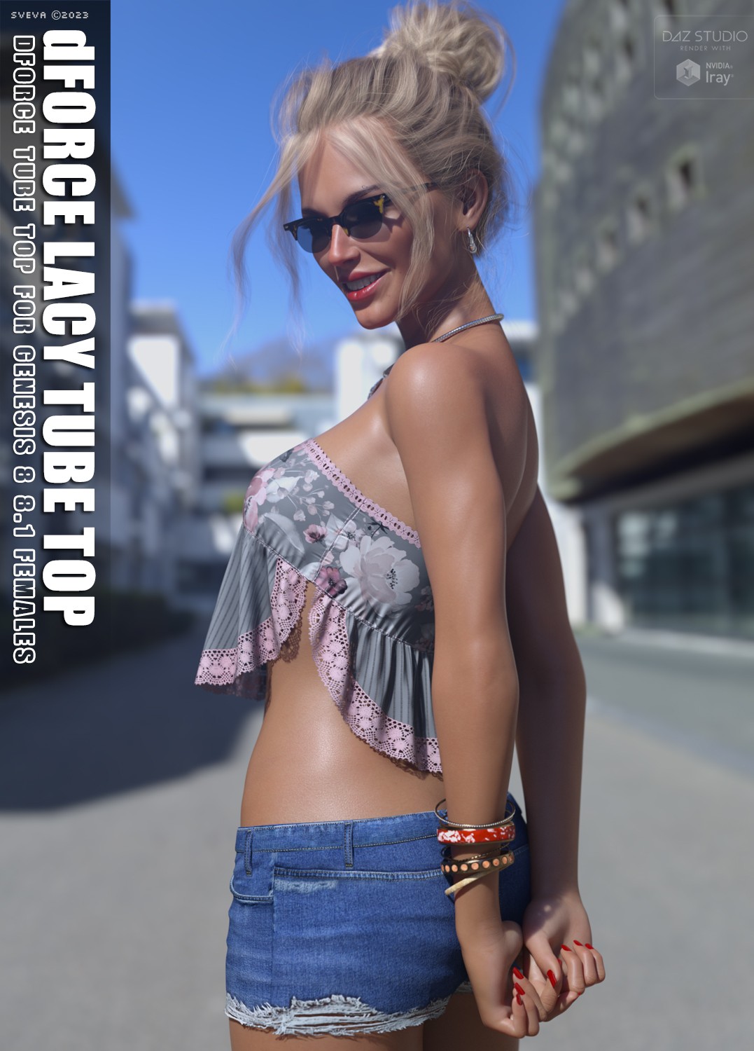 dForce Lacy Tube Top G8G8.1F | Daz 3D