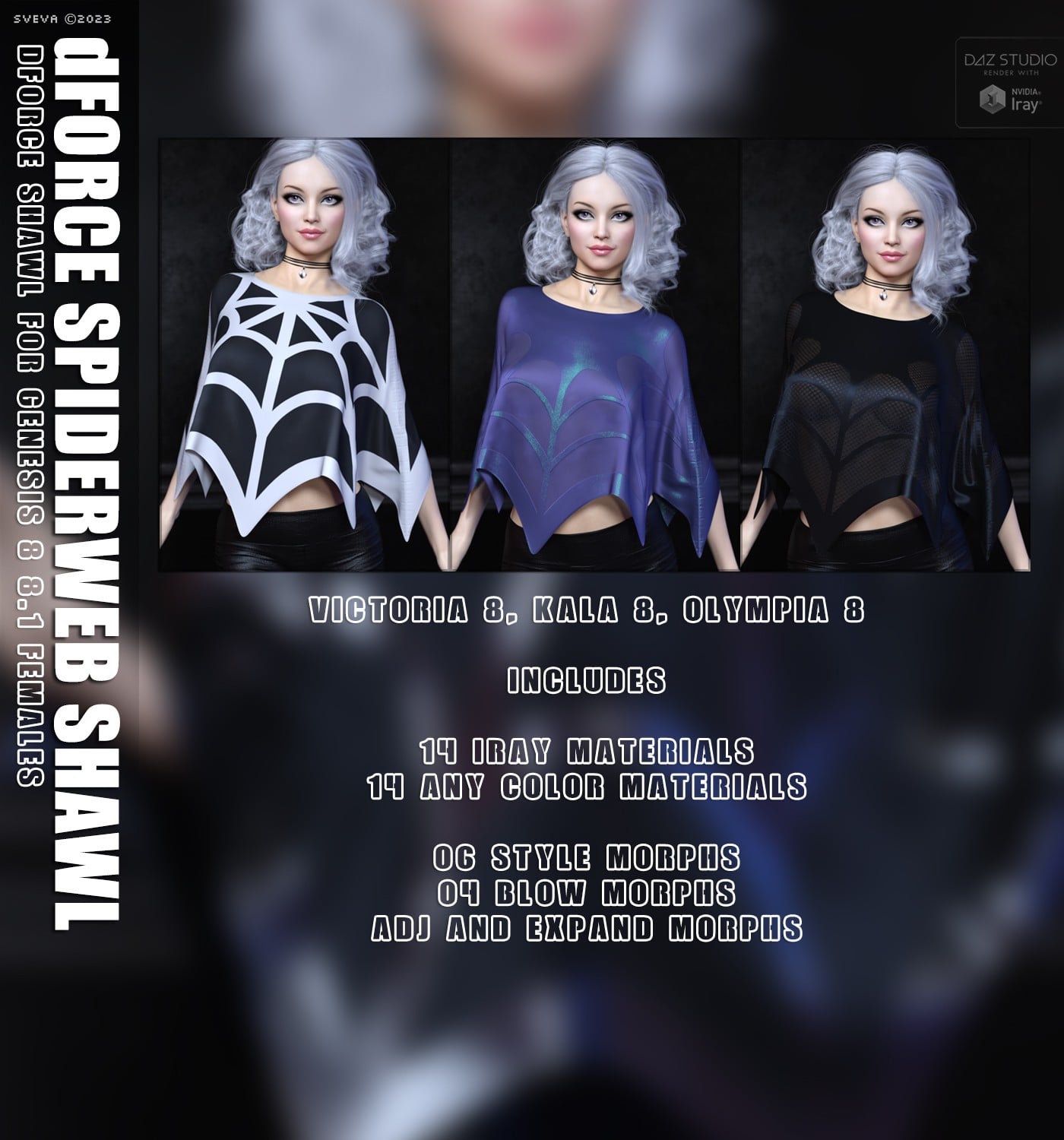 dForce Spiderweb Shawl G8G8.1F | Daz 3D