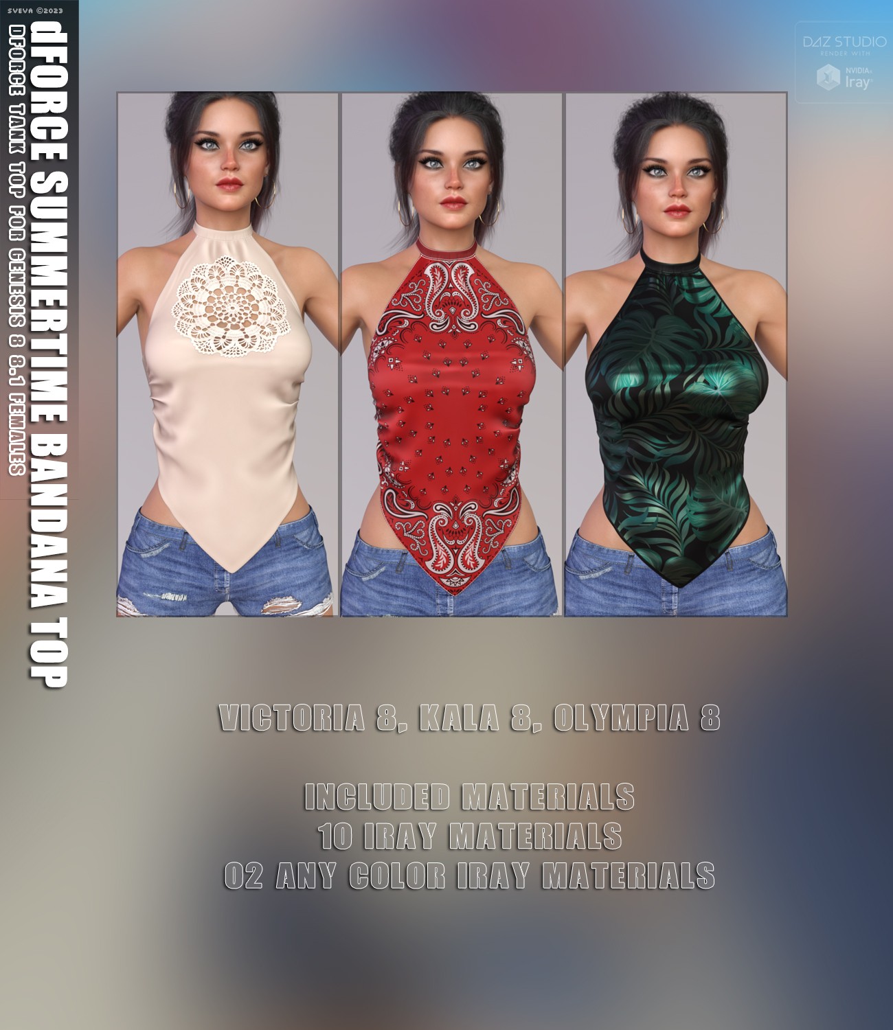 dForce Summertime Bandana Top | Daz 3D