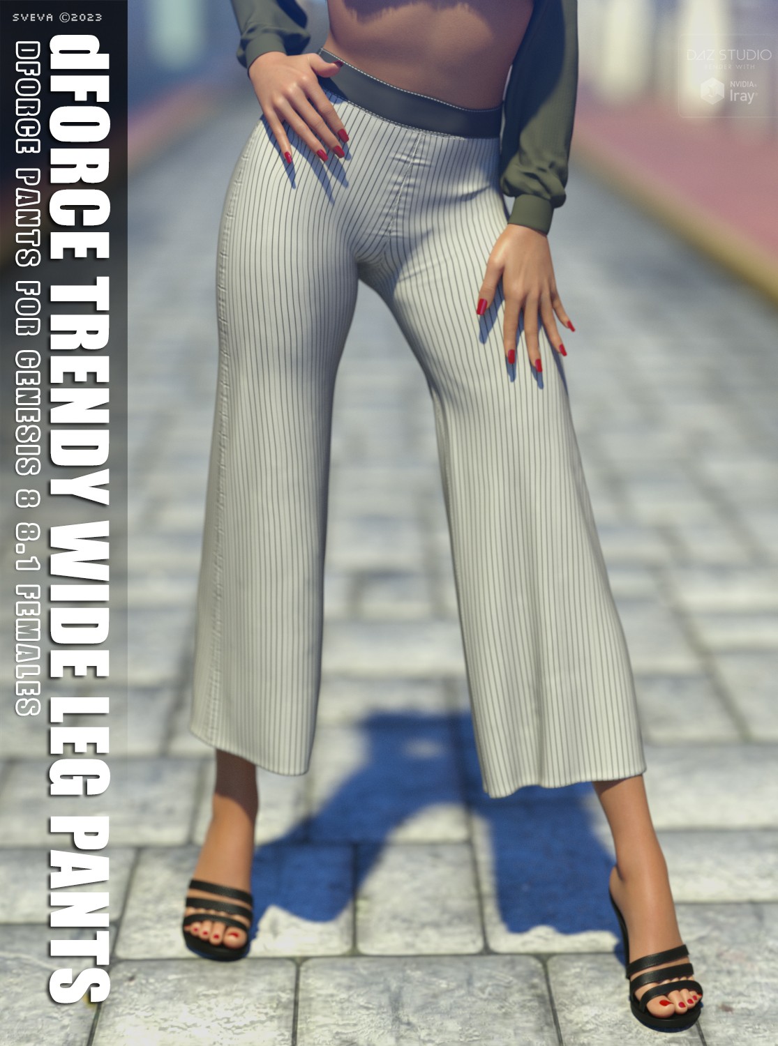 dForce Trendy Wide Leg Pants G8G8.1F | Daz 3D