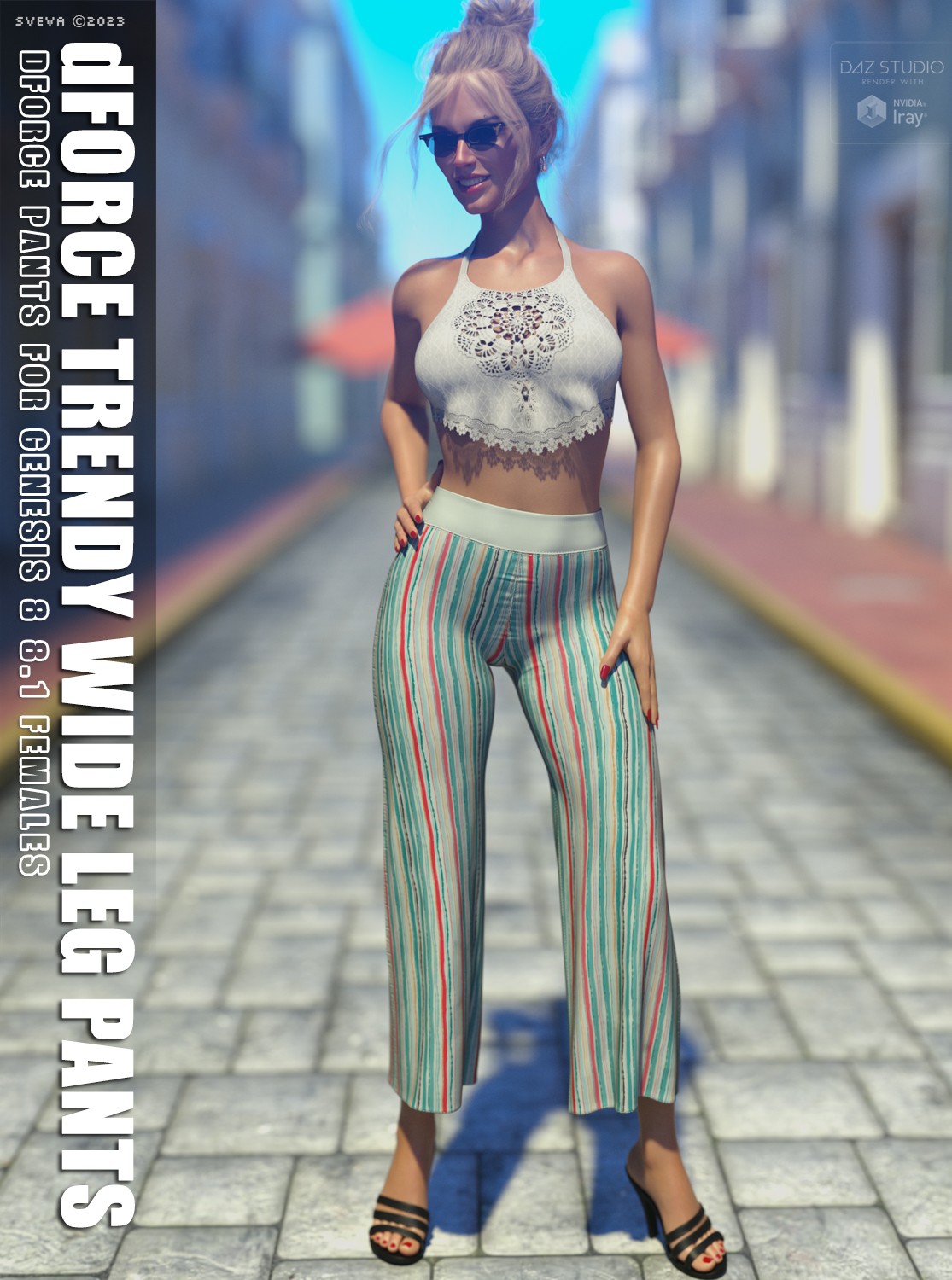 dForce Trendy Wide Leg Pants G8G8.1F | Daz 3D