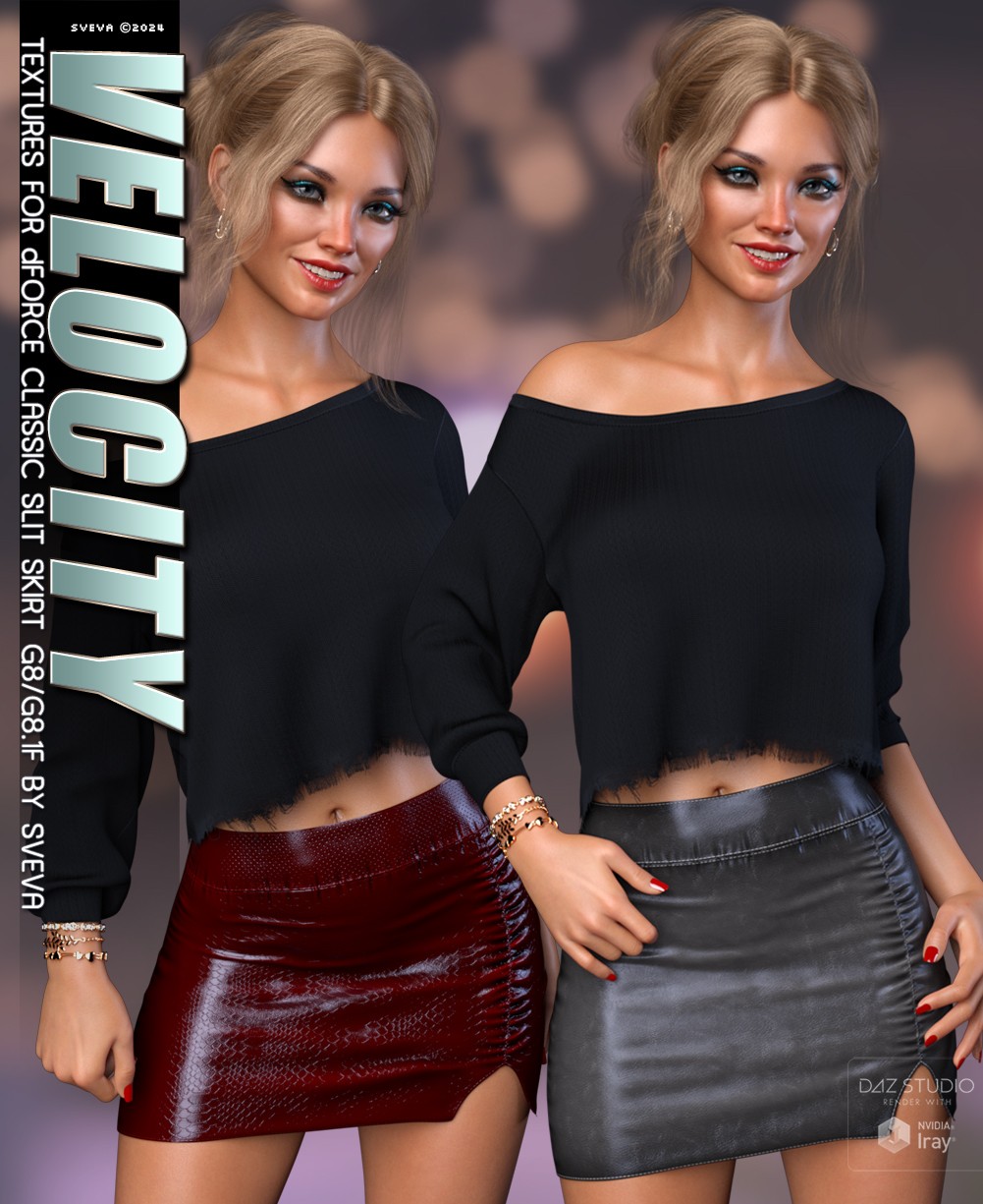 Velocity Textures for Classic Slit Skirt | Daz 3D