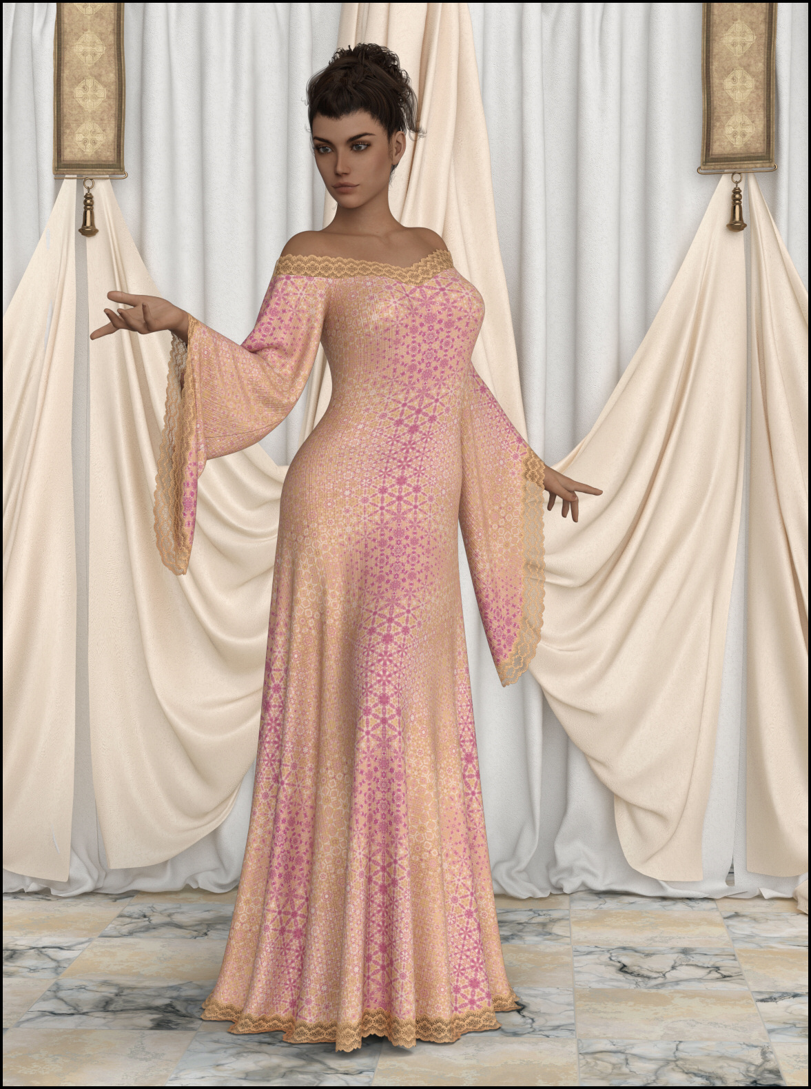 dForce - Connie Long Gown | Daz 3D