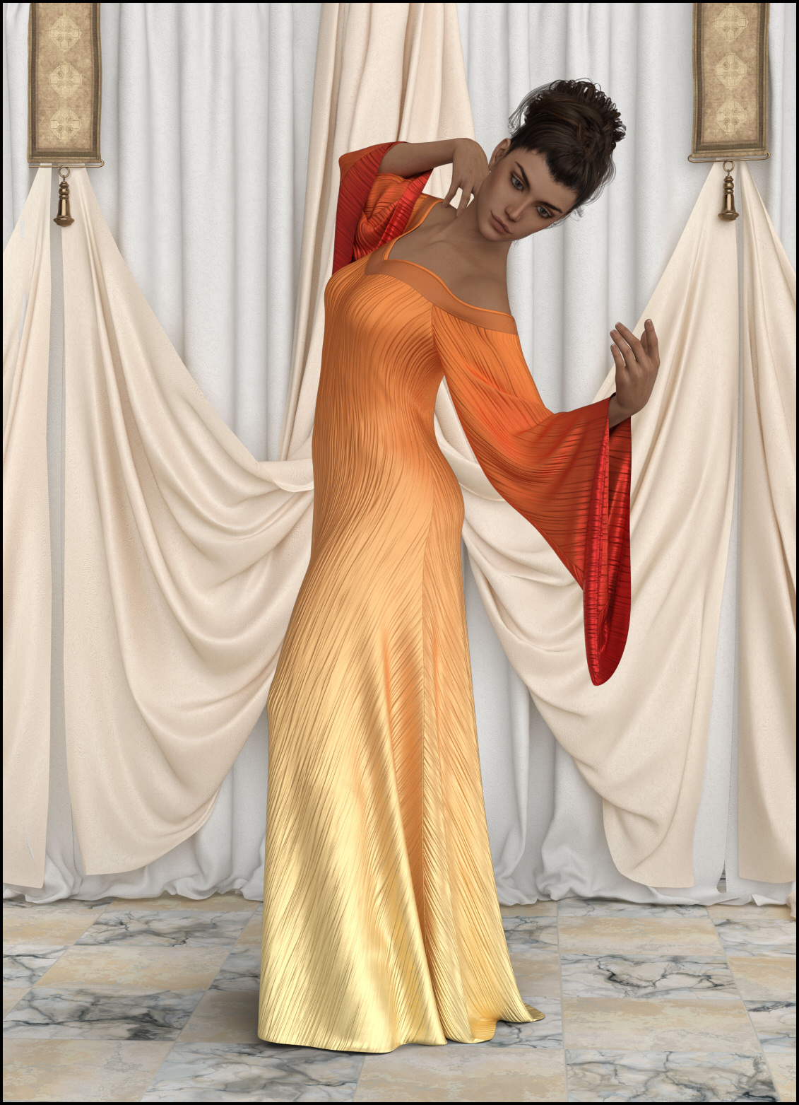 dForce - Connie Long Gown | Daz 3D
