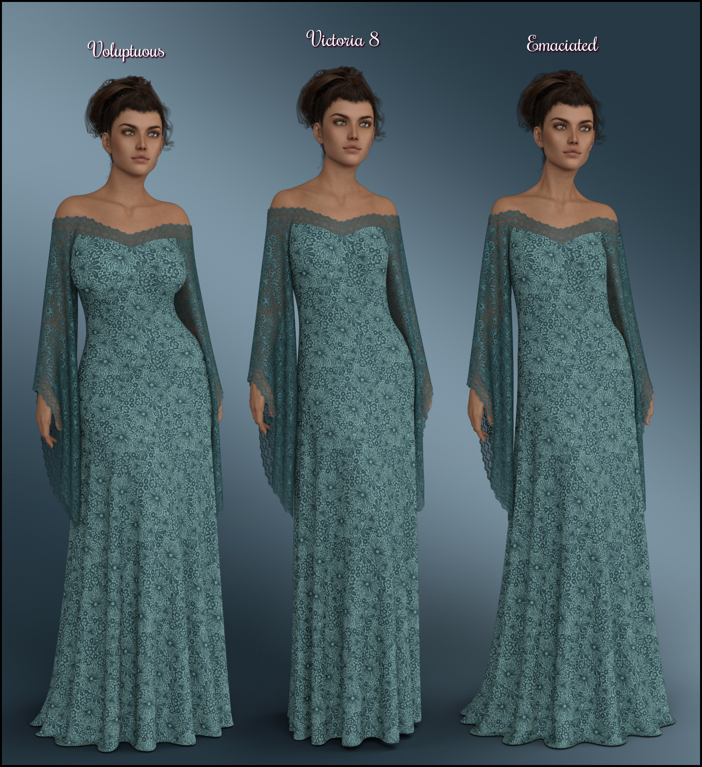 dForce - Connie Long Gown | Daz 3D