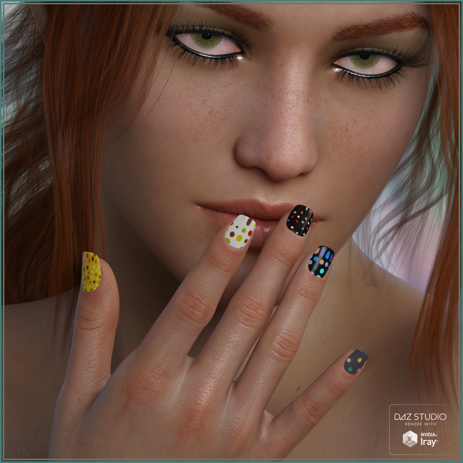 Just Claws 05: Dainty Dots Nail L.I.E and Merchant Resource for G8F | Daz 3D