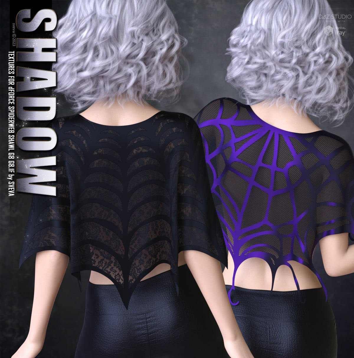 Shadow Textures for dForce Spiderweb Shawl | Daz 3D