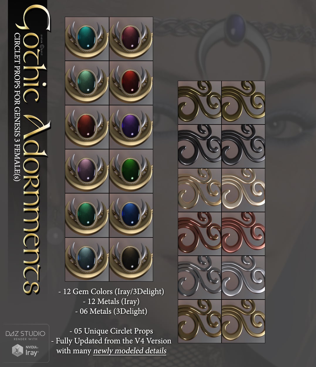 SV's Gothic Adornments Genesis 3 Females | Daz 3D