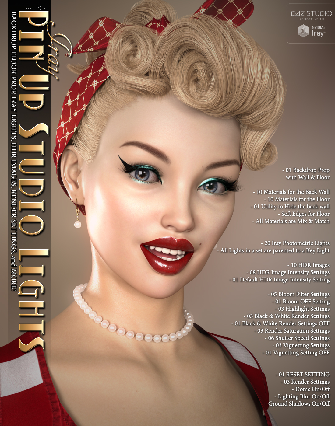 SVs Iray Pin Up Studio Lights | Daz 3D