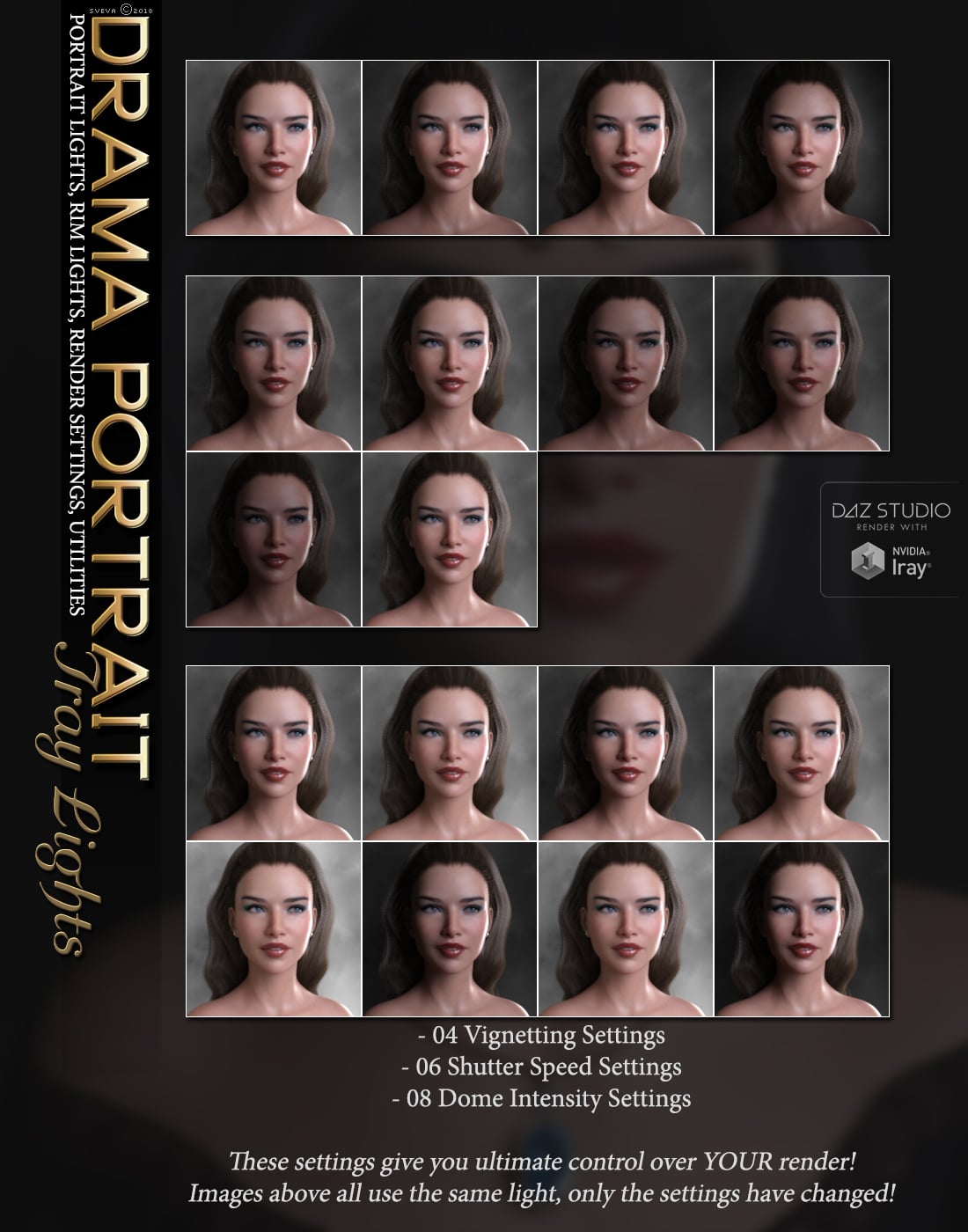 SVs Drama Portrait Iray Lights | Daz 3D
