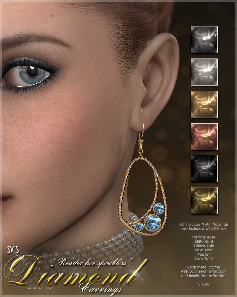 SV's Diamond Earrings | Daz 3D