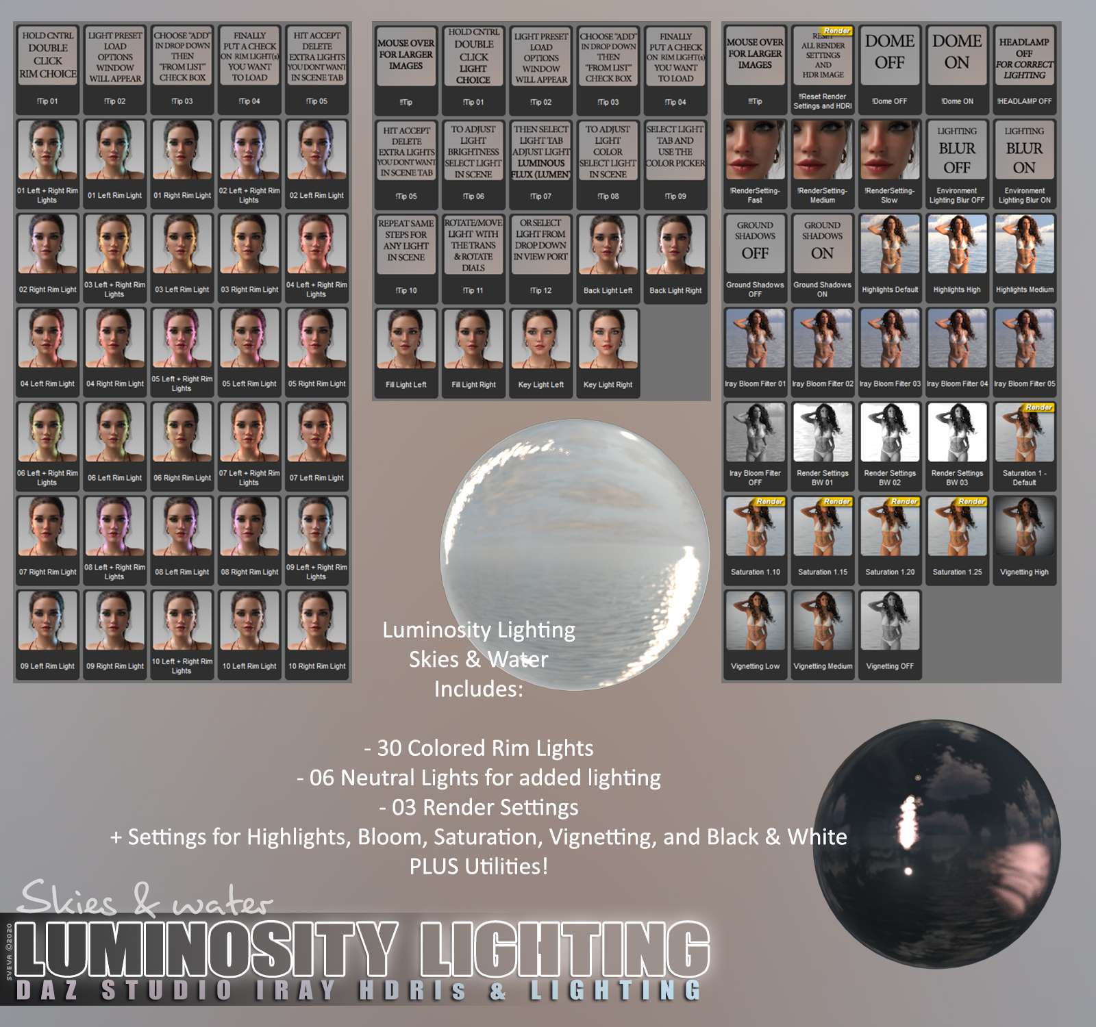 SV Luminosity Lighting Skies and Water | Daz 3D